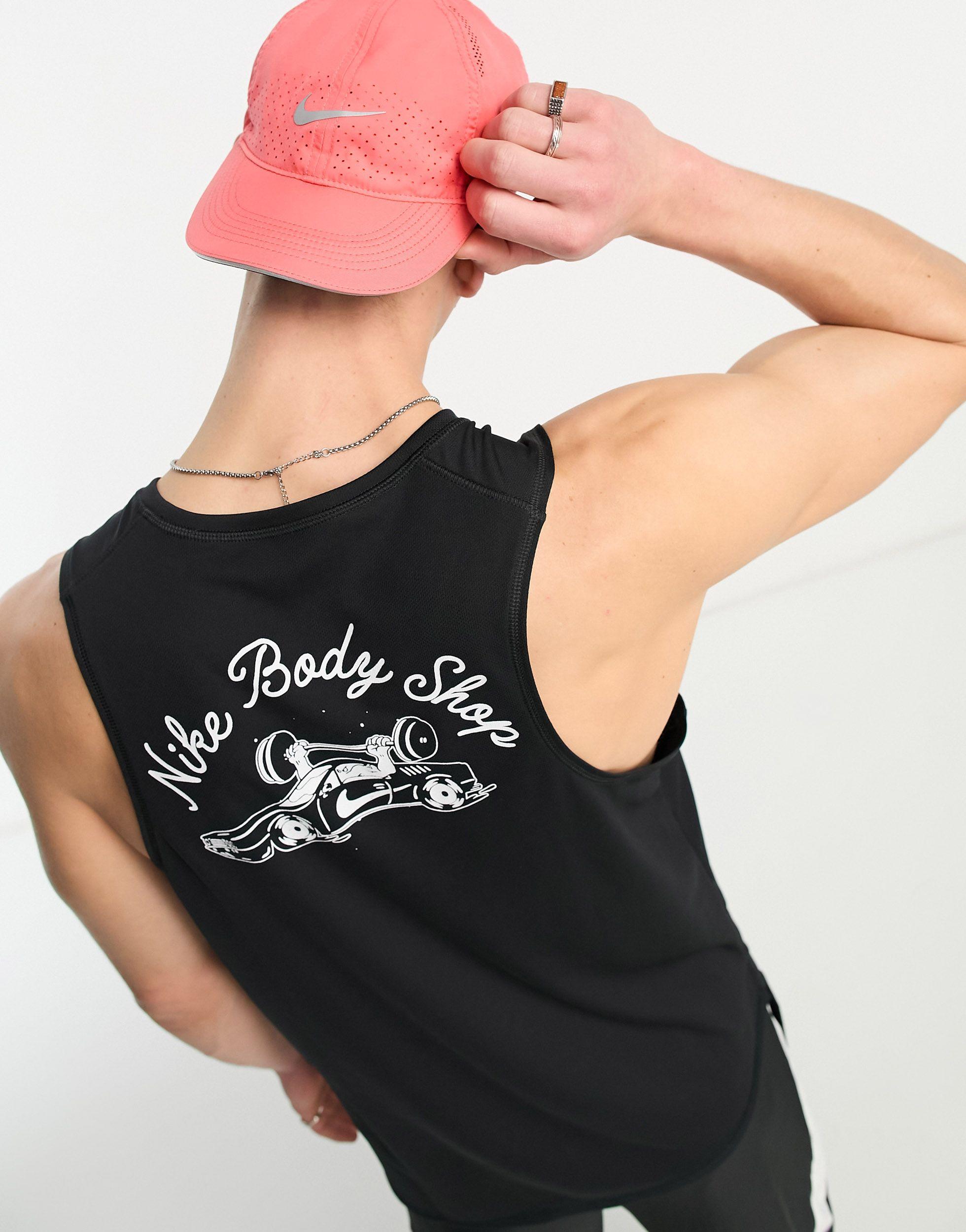 Nike Body Shop Miler Dri-fit Tank in Black for Men | Lyst UK