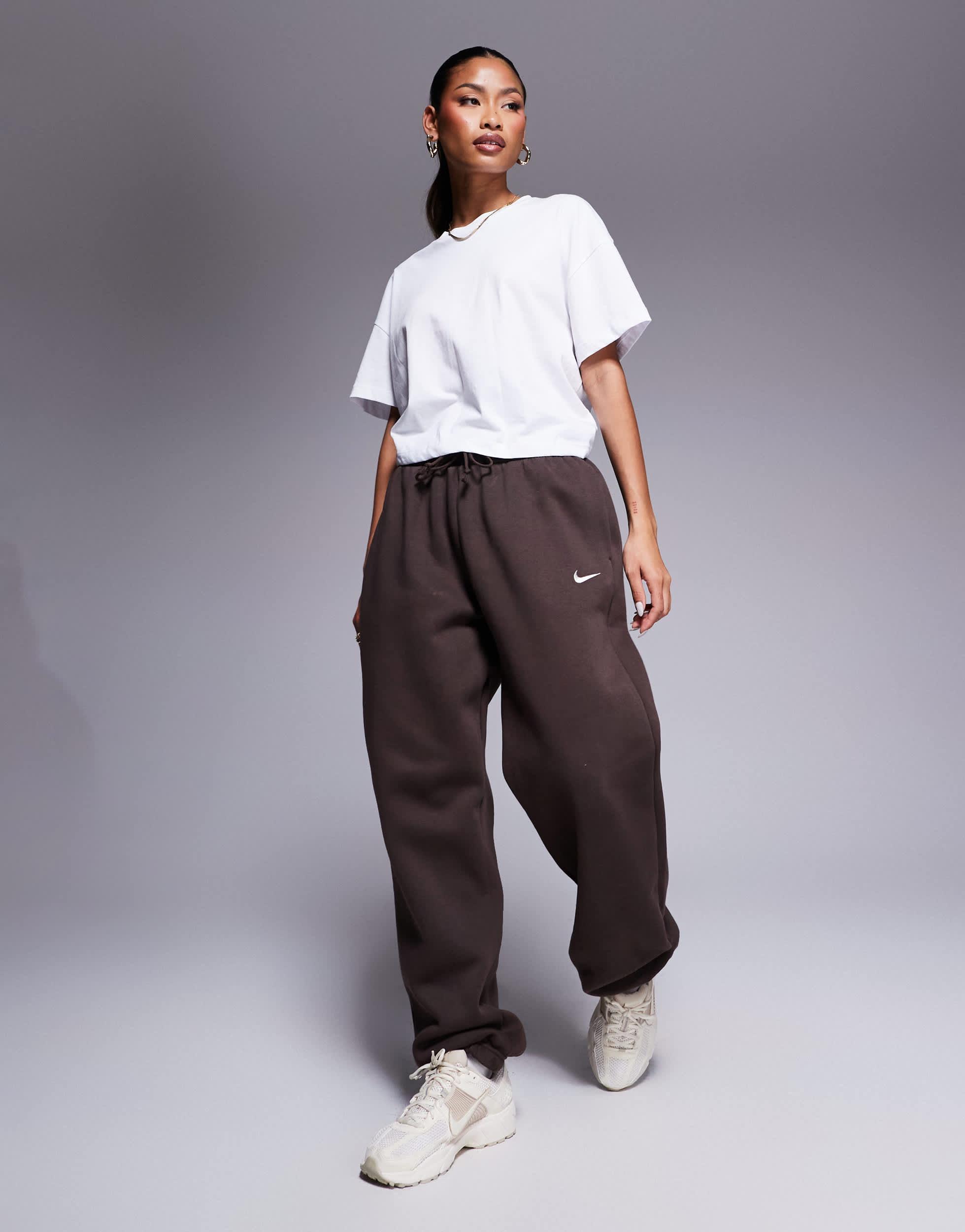 Nike Phoenix Fleece Oversized Sweatpants in Brown | Lyst