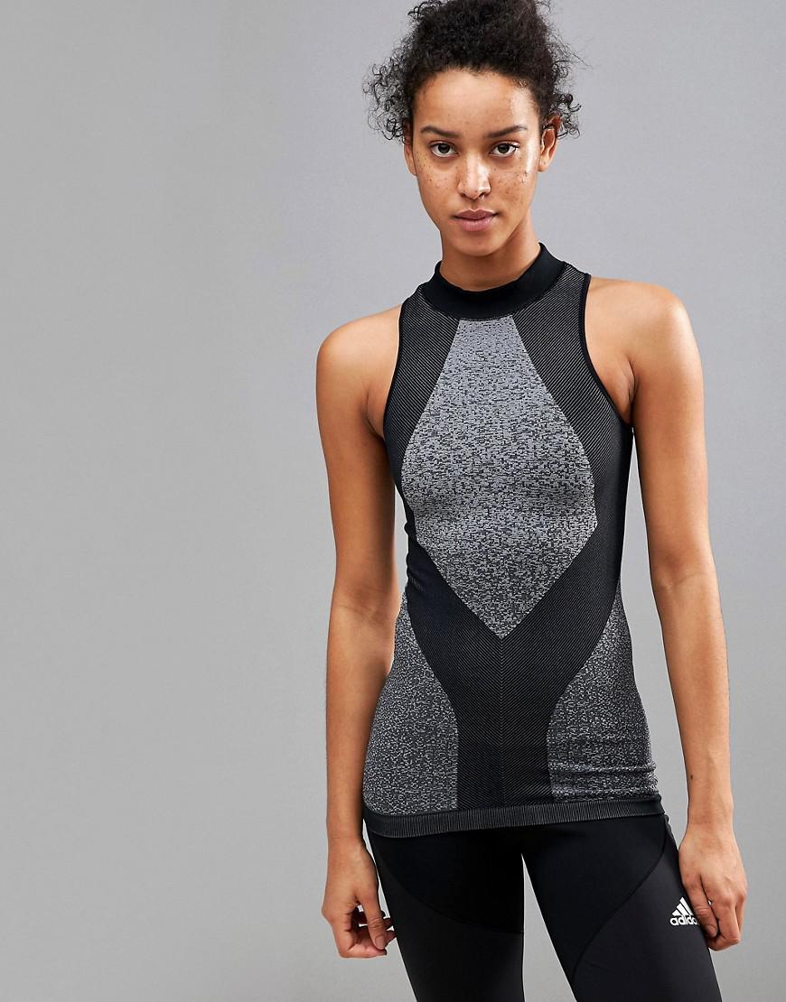 Lyst - Adidas Seamless Tank In Black in Black