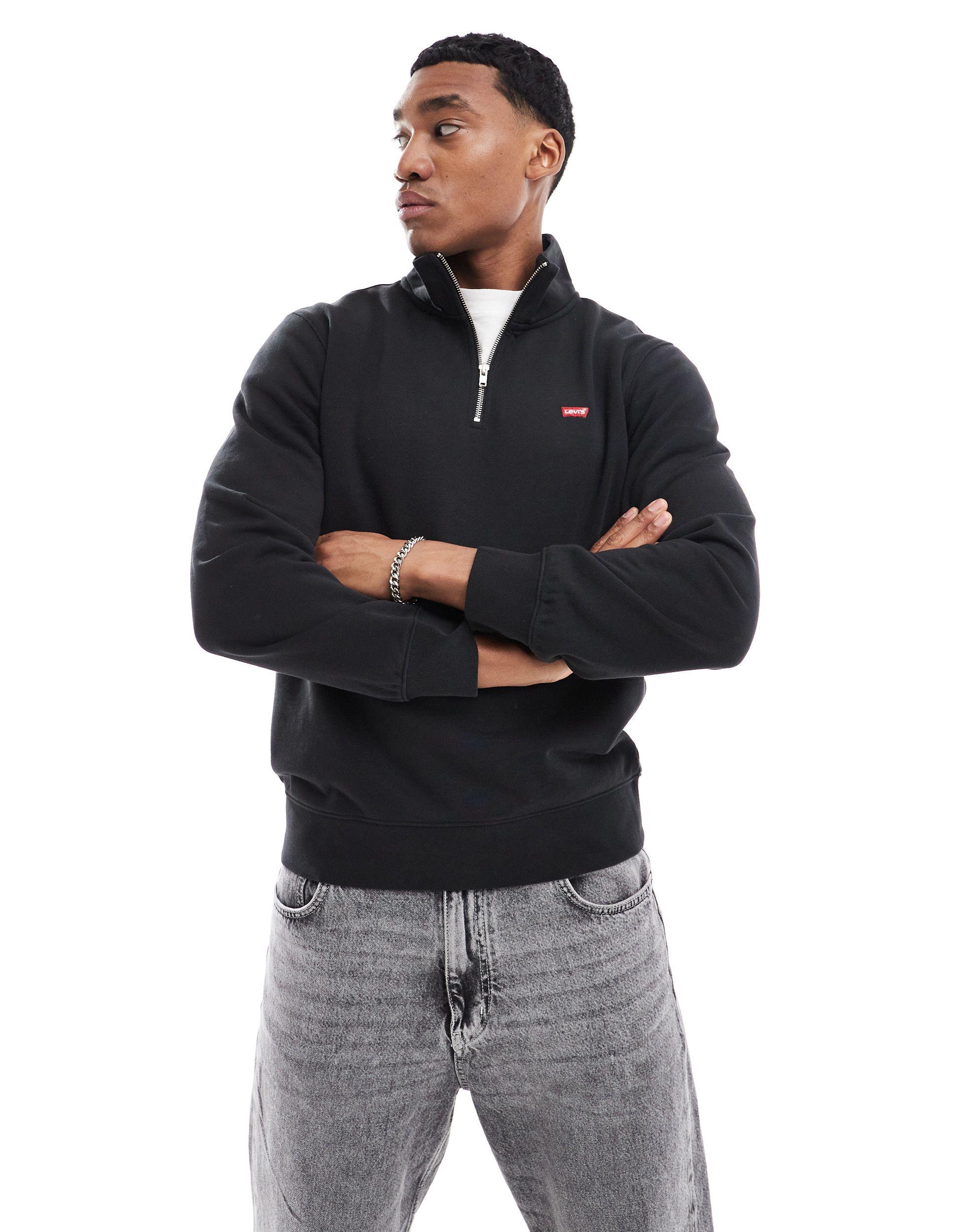 Levi's The Original Hallmark Logo Half Zip Sweatshirt in Blue for Men ...