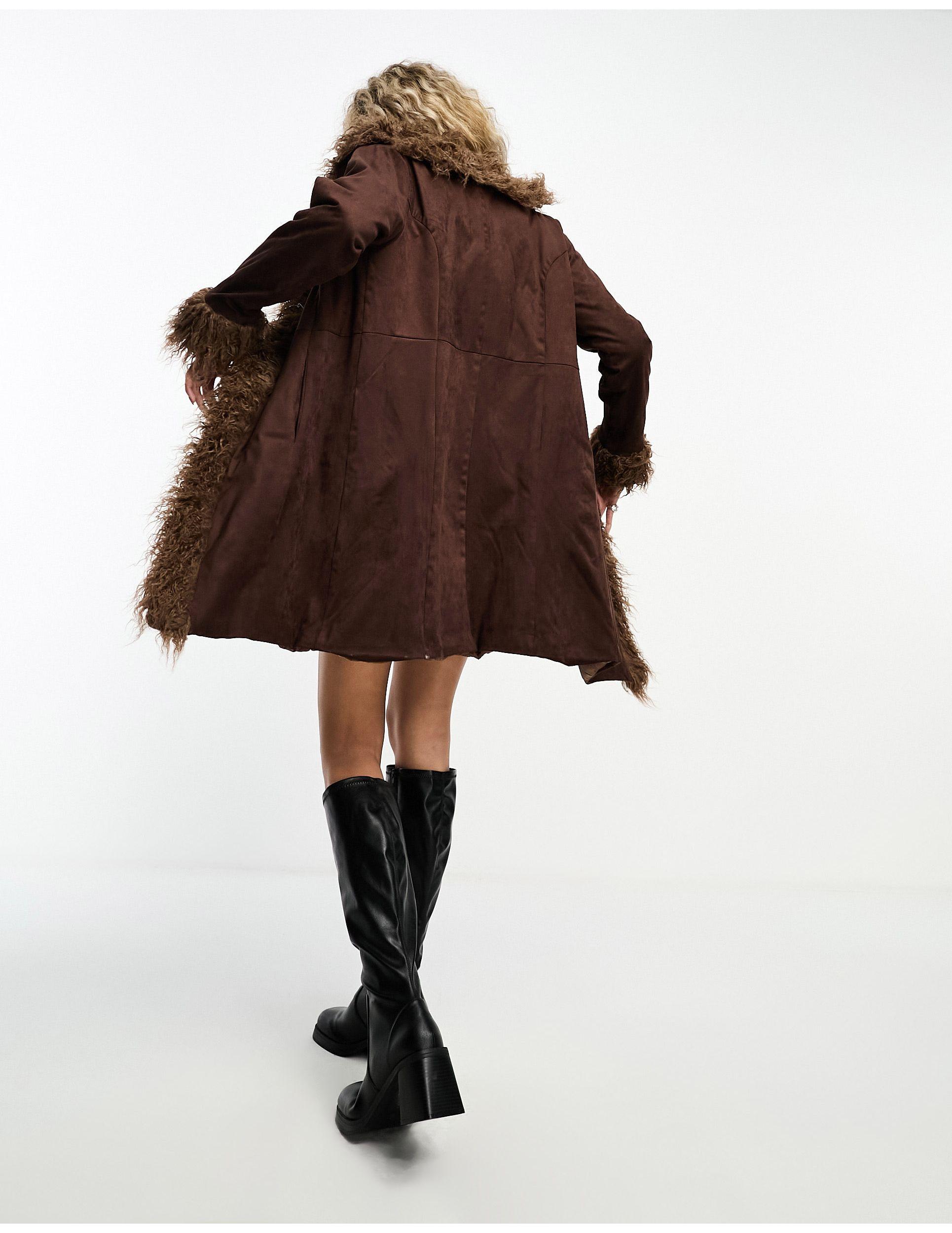 Daisy Street Faux Fur Coat Hotsell | emergencydentistry.com
