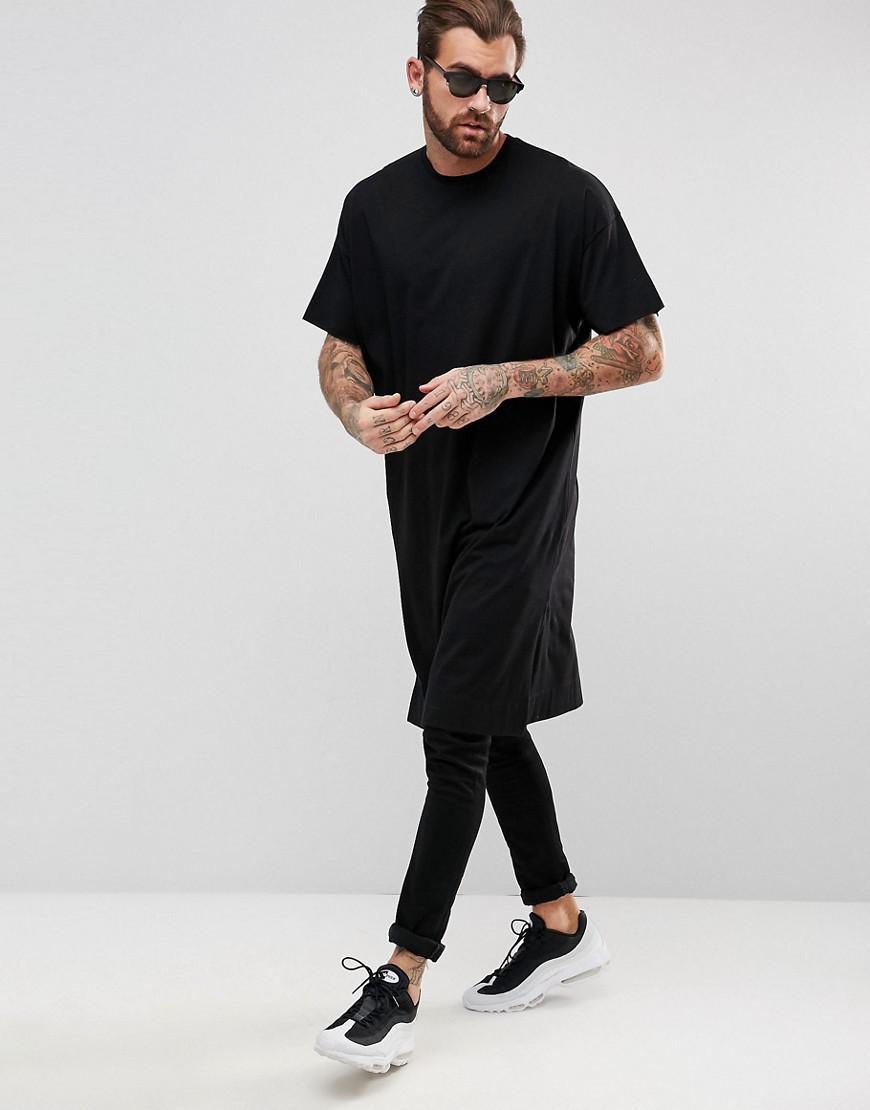 Lyst Asos Extreme Longline Super Oversized T Shirt In Black In Black