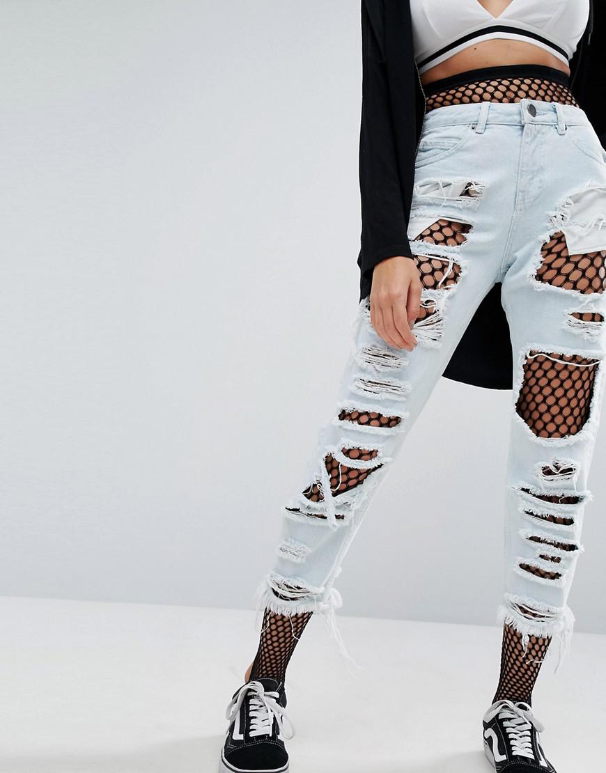 ASOS Synthetic Stirrup Fishnet Tights in Black - Lyst