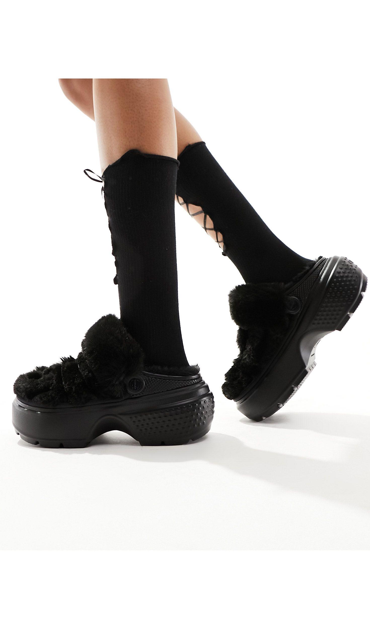 Crocs™ Stomp Lined Quilted Clogs in Black | Lyst