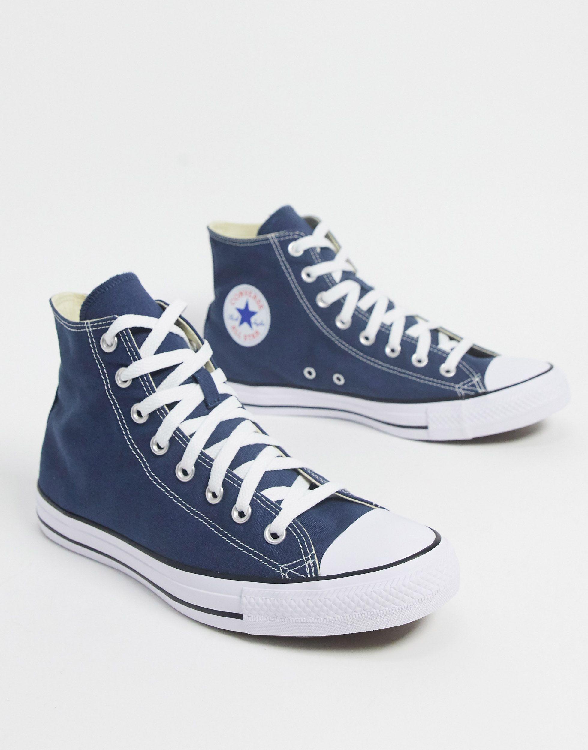 Zapatillas abotinadas en azul marino Chuck Taylor All Star de Converse ...