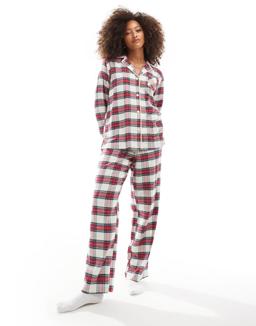 Ralph Lauren Folded Brushed Herringbone Twill Notch Collar Pyjama Set ...