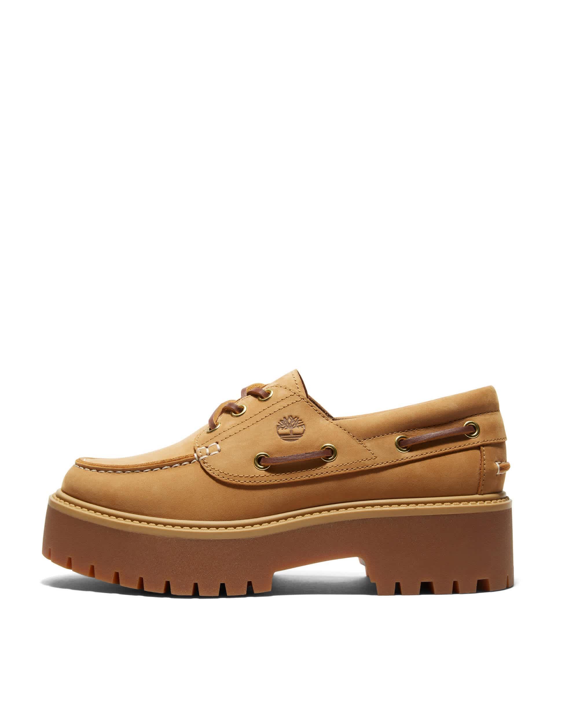 Timberland Stone Street Platform Boat Shoes in Brown | Lyst