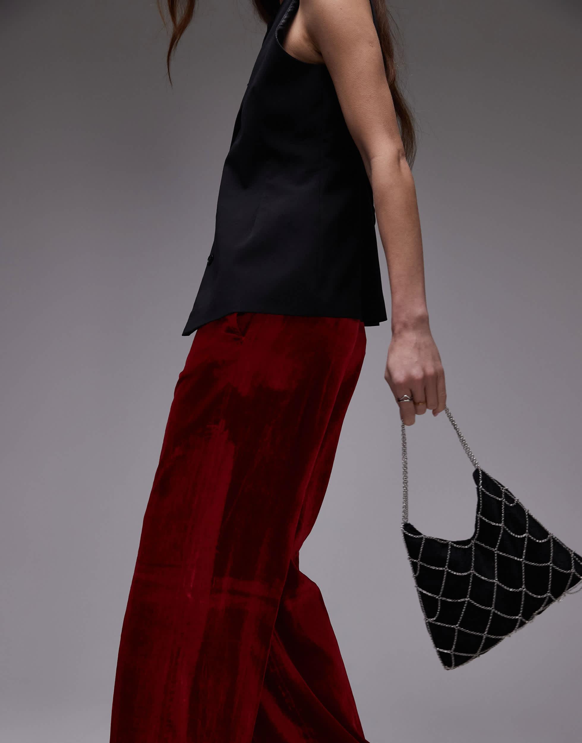 Mango Chain Cross Velvet Bag in Brown | Lyst