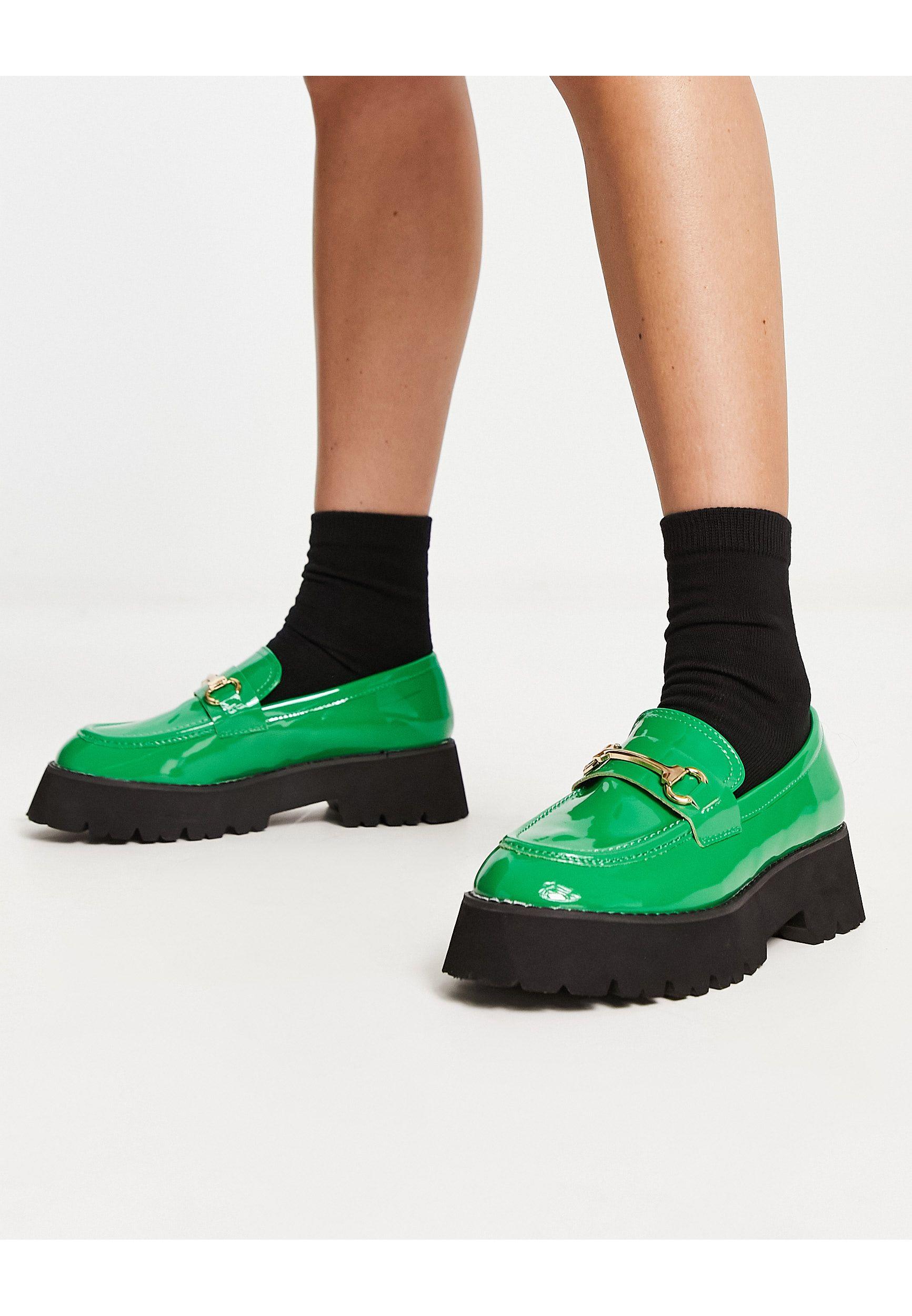 Raid Monster Chunky Loafers in Green | Lyst