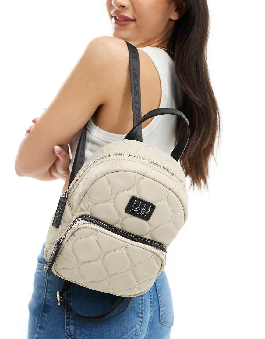 ELLE Sport Onion Quilted Backpack in Natural | Lyst UK