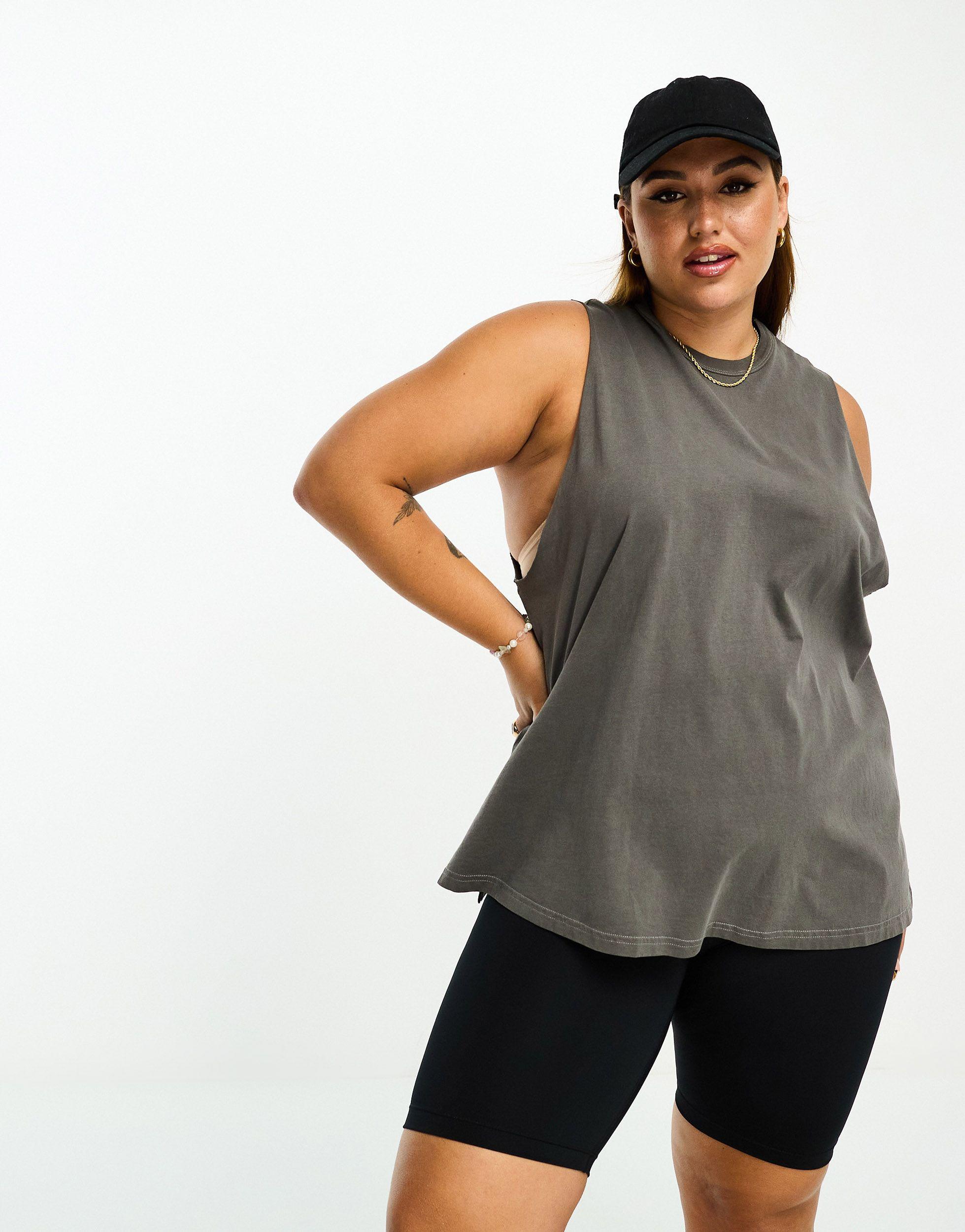 Asos 4505 Curve Vest With Drop Arm Hole In Grey Lyst Australia