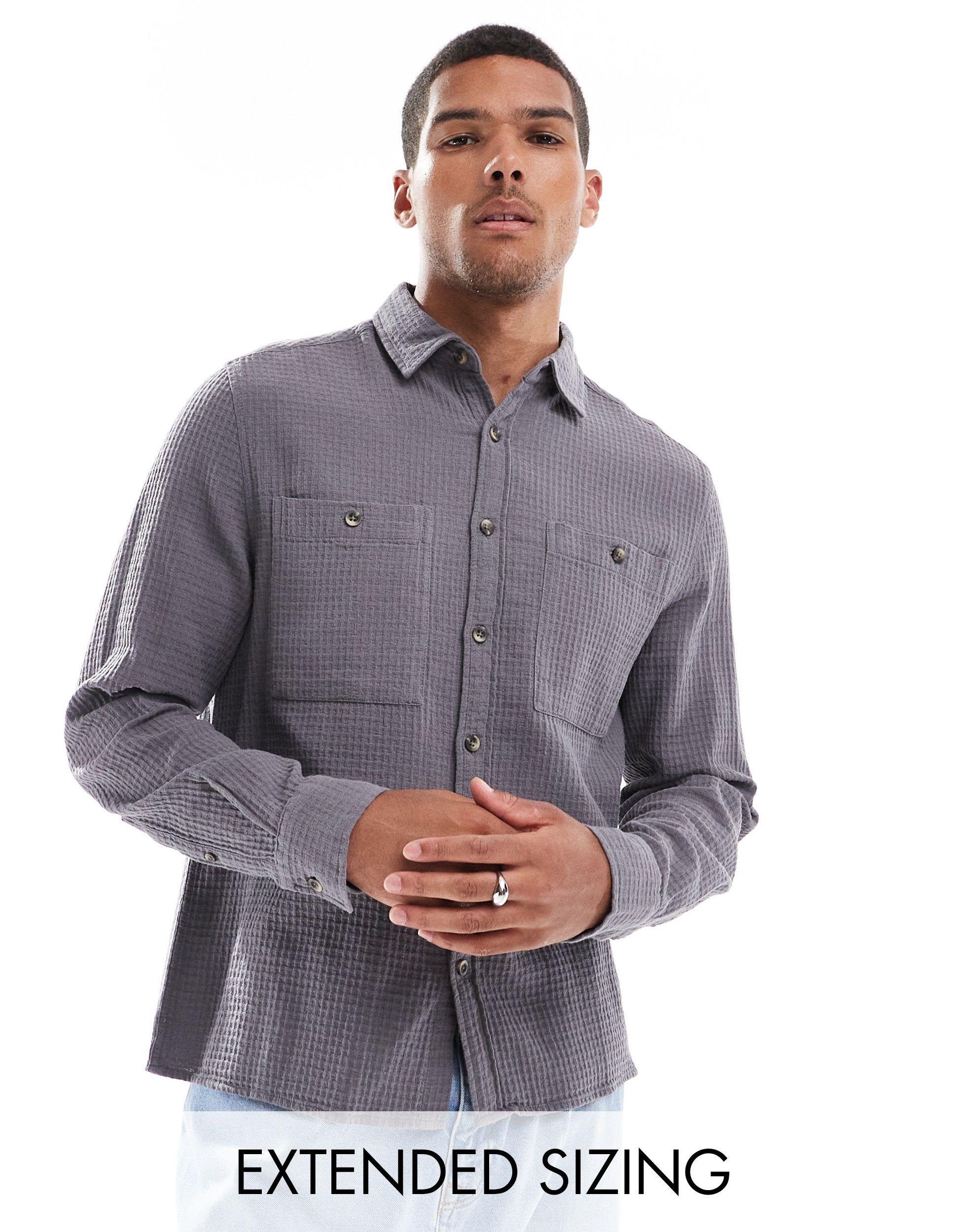 ASOS Overshirt in Grey for Men | Lyst UK