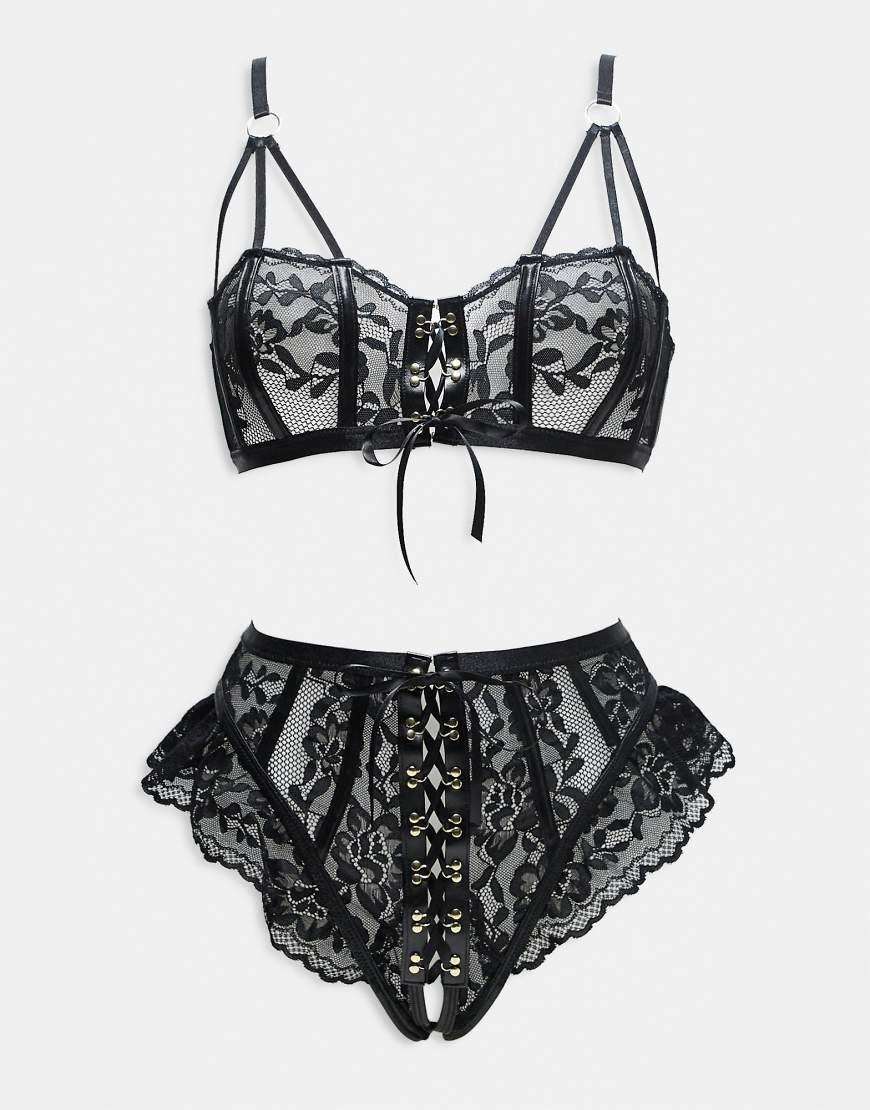 Ann Summers Boudoir Tease Crotchless Teddy in Black | Lyst UK