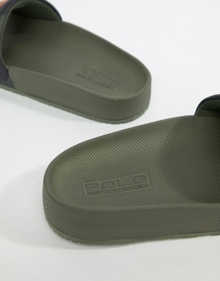 Polo Ralph Lauren Cayson Summer Sliders Tiger Camo Print In Green for ...