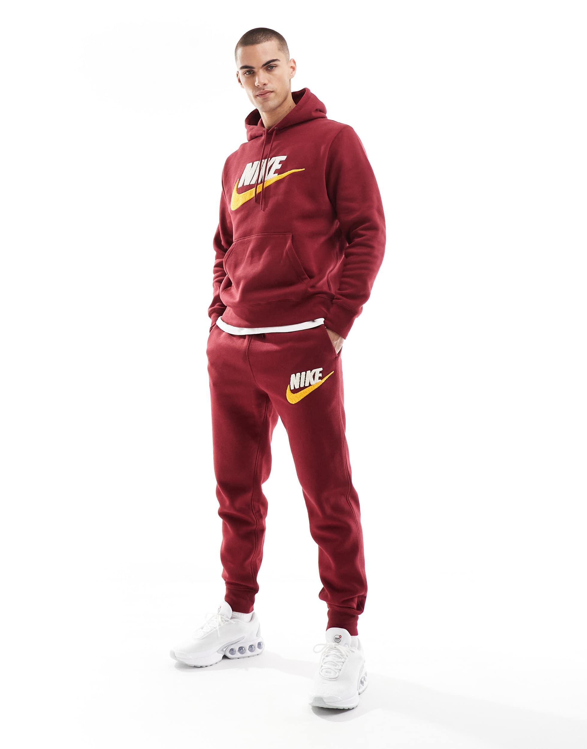 Nike Club Chenille Logo Sweatpants in Red for Men | Lyst
