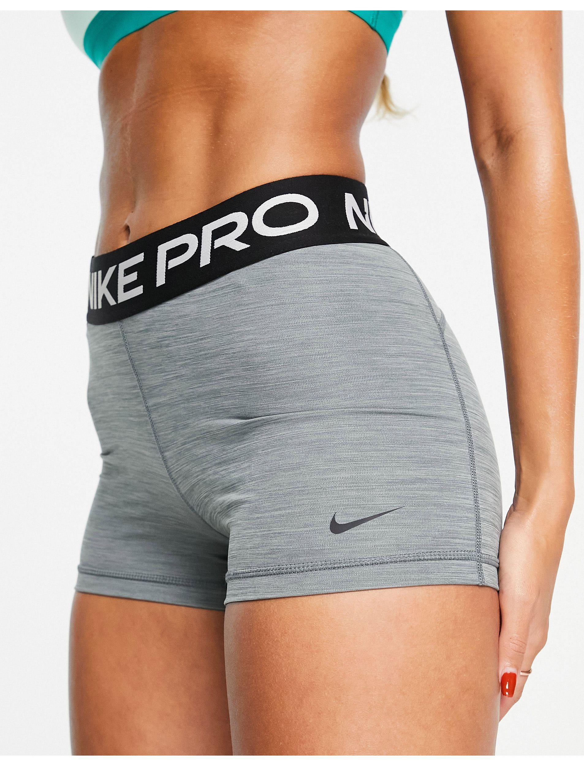 Nike Pro 365 Dri Fit 3 Inch Booty Shorts In Grey Lyst Uk