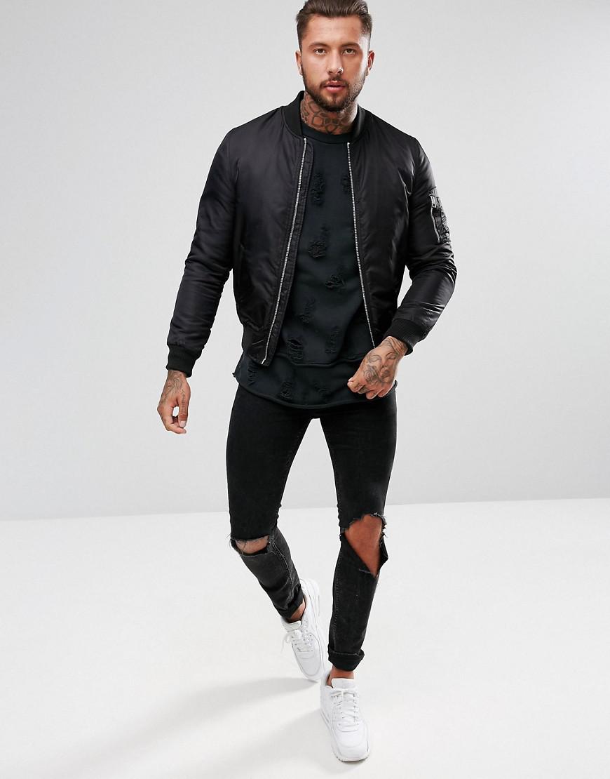 DIESEL Cotton Ripped Sweater in Black for Men - Lyst