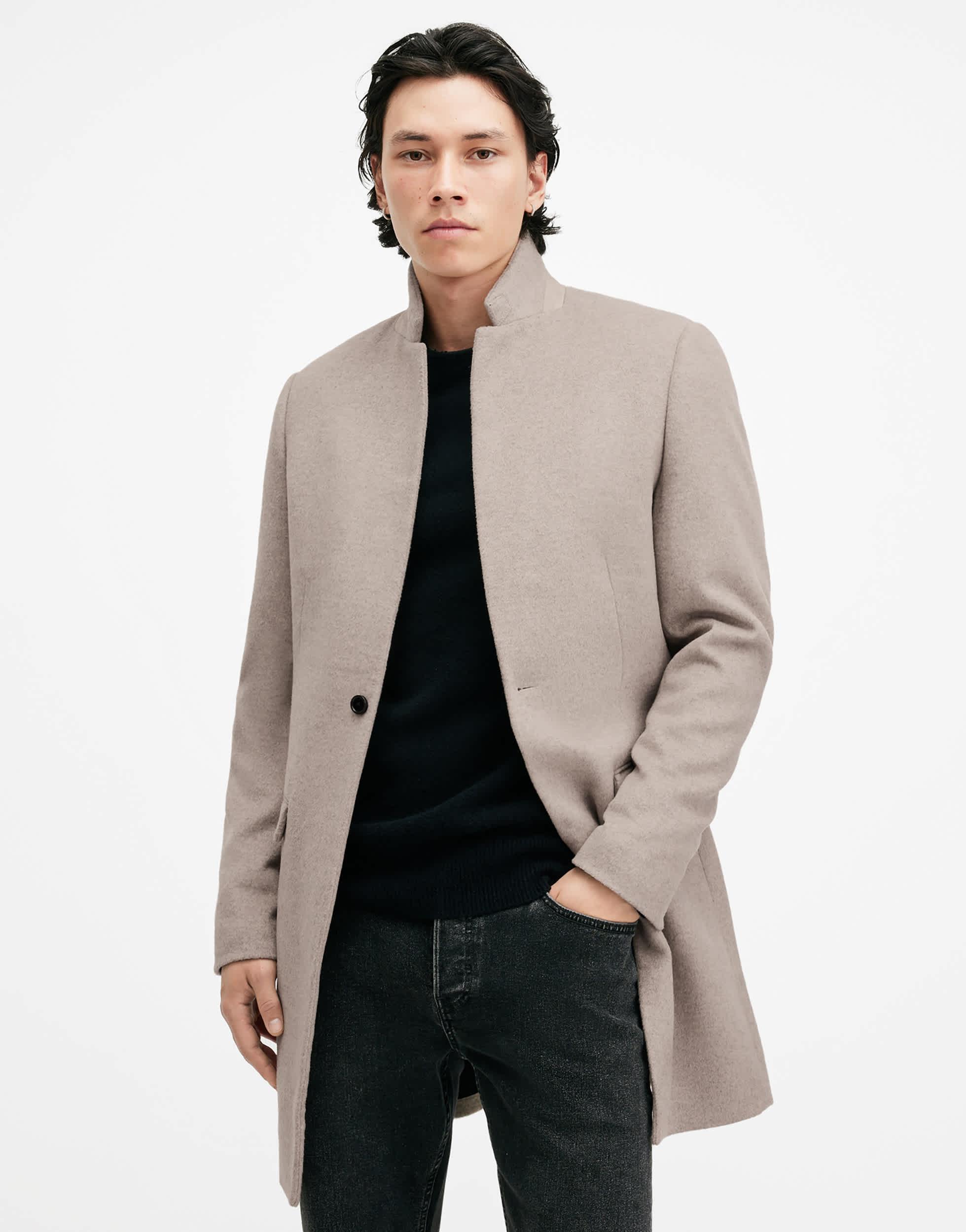 AllSaints Hargrove Smart Coat in Natural for Men | Lyst UK