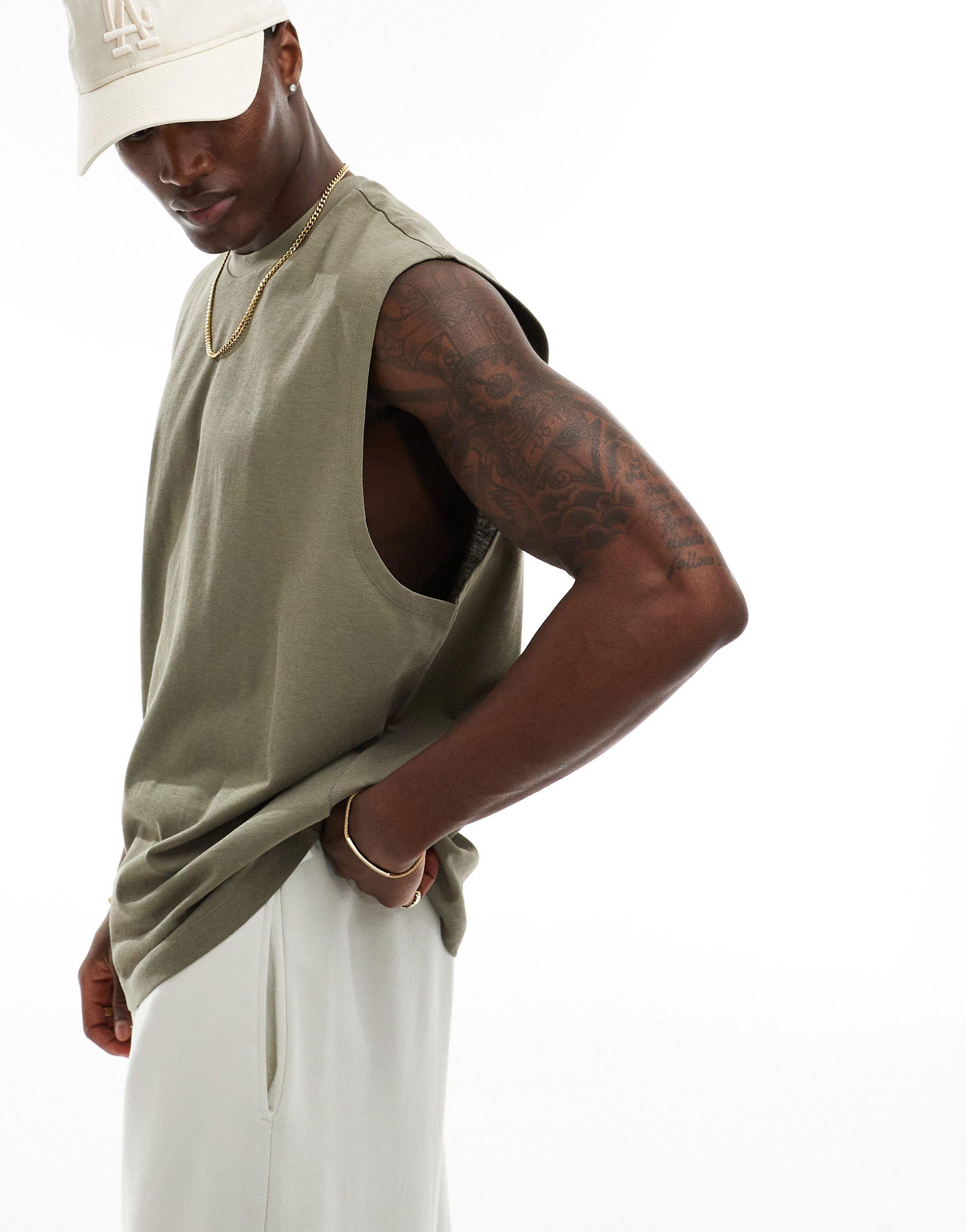ASOS Heavyweight Oversized Tank in Brown for Men | Lyst