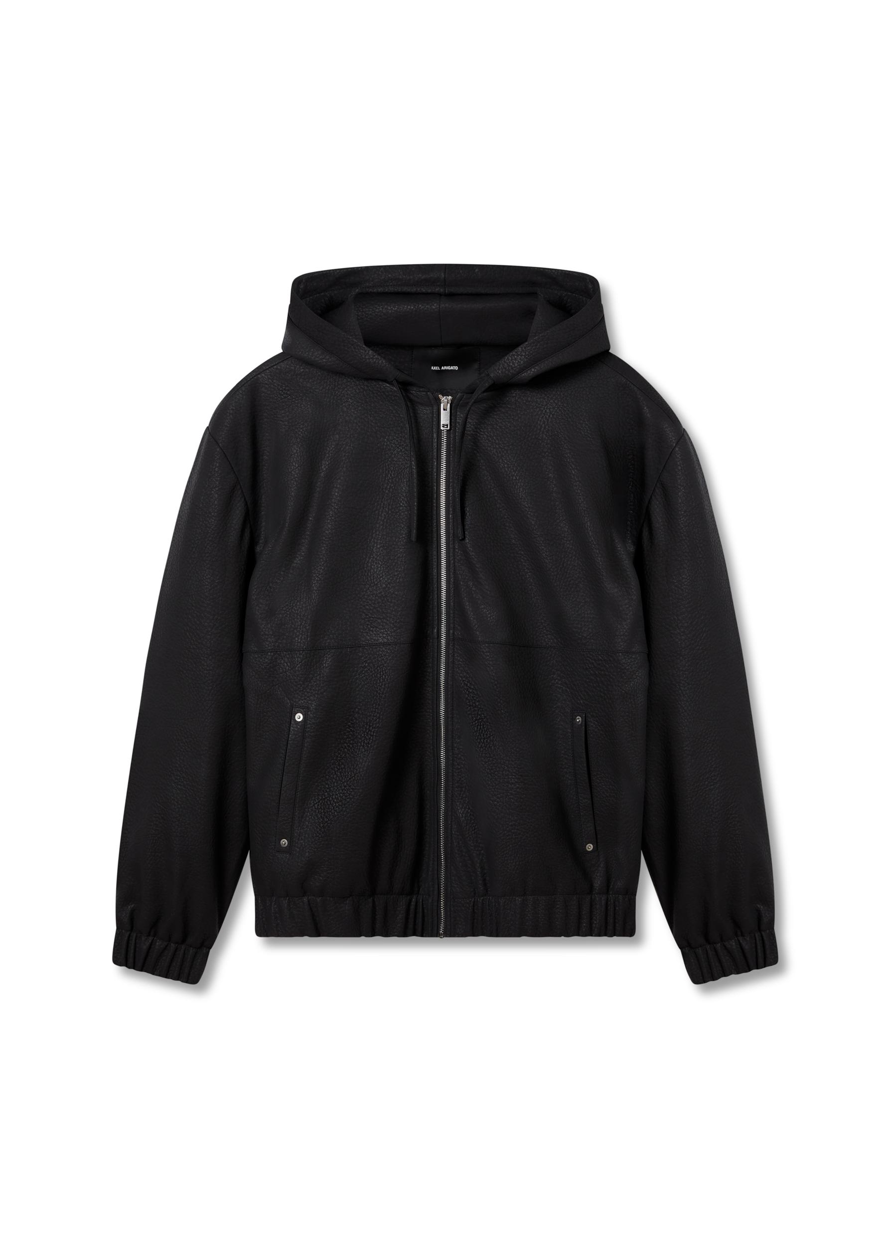 Axel Arigato Pebbled Hooded Jacket in Black for Men | Lyst