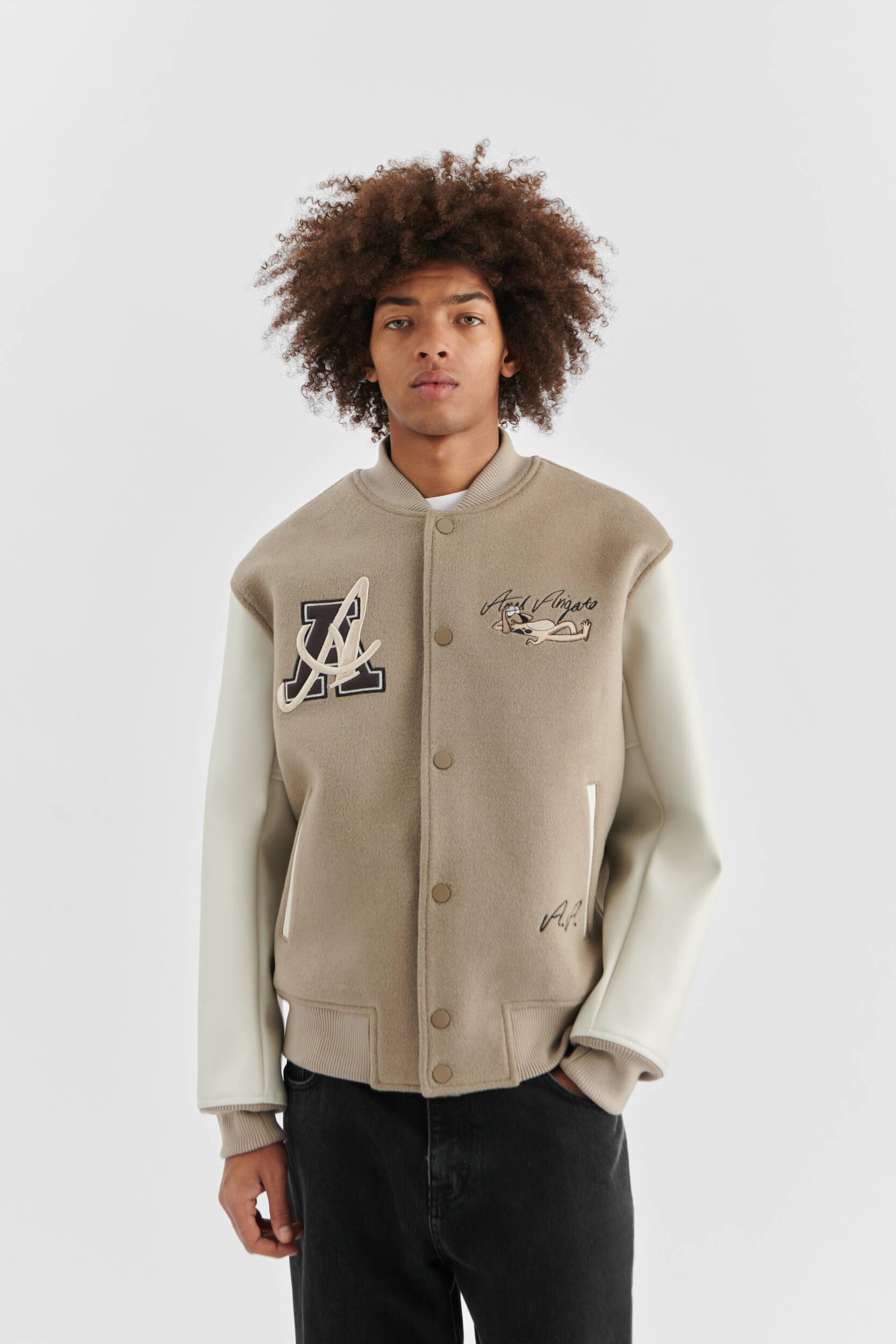 Axel Arigato Wes Varsity Jacket in Natural for Men | Lyst