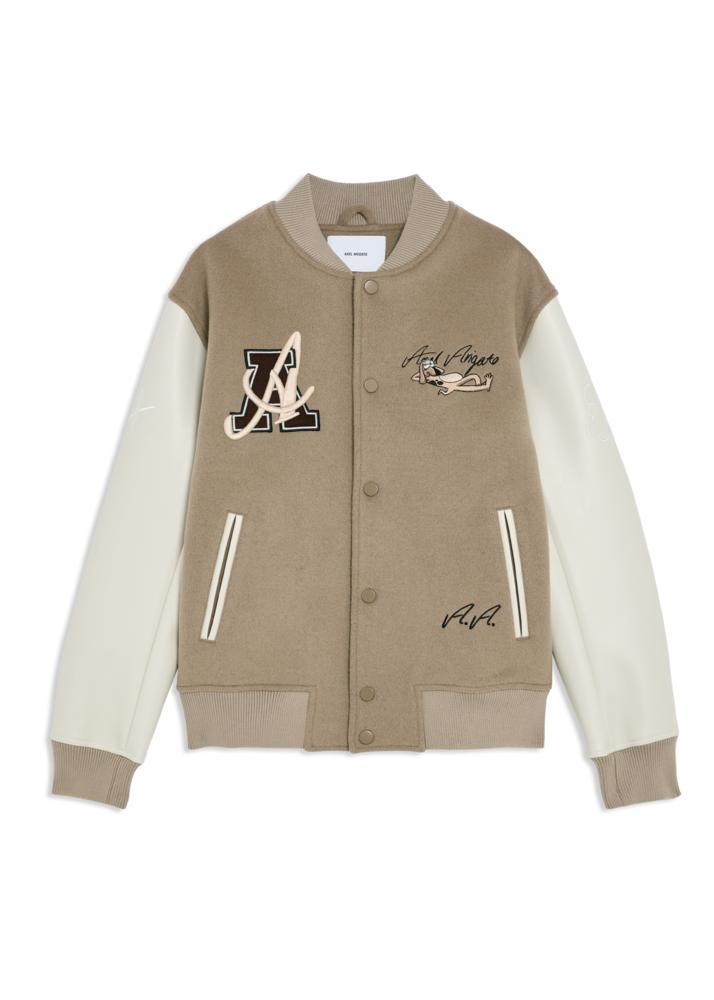 Axel Arigato Wes Varsity Jacket in Natural for Men | Lyst