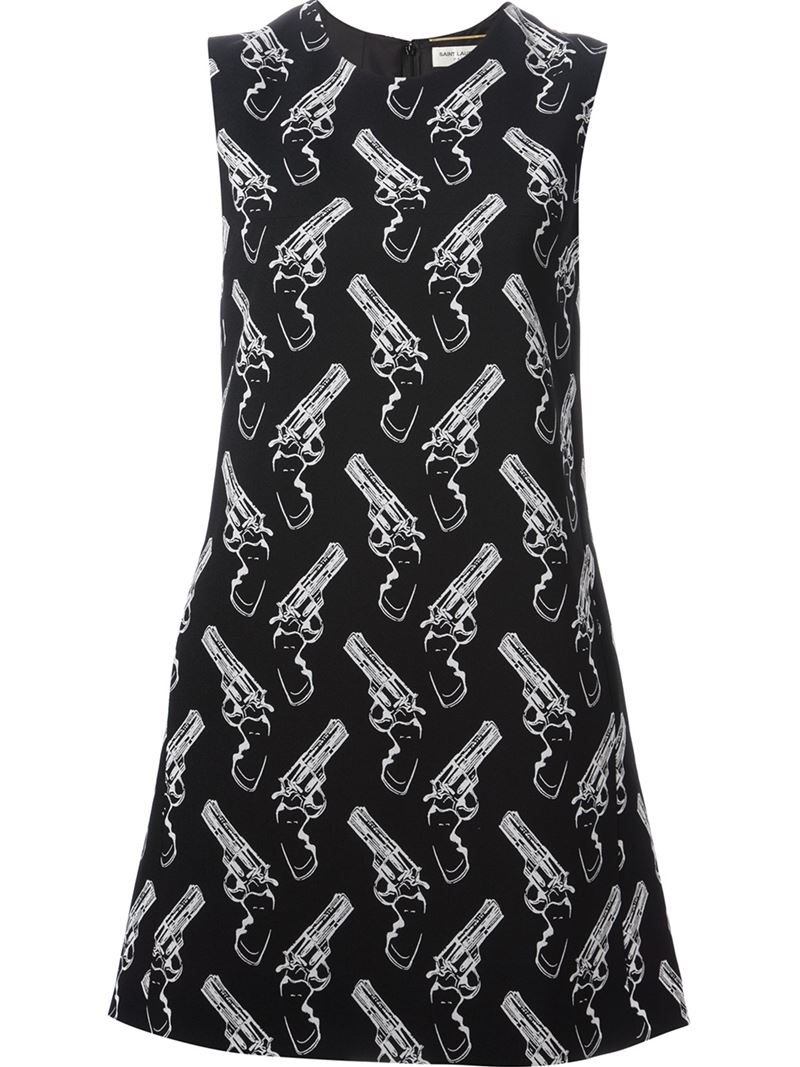 Saint Laurent Short Gun Pop Dress in Black | Lyst