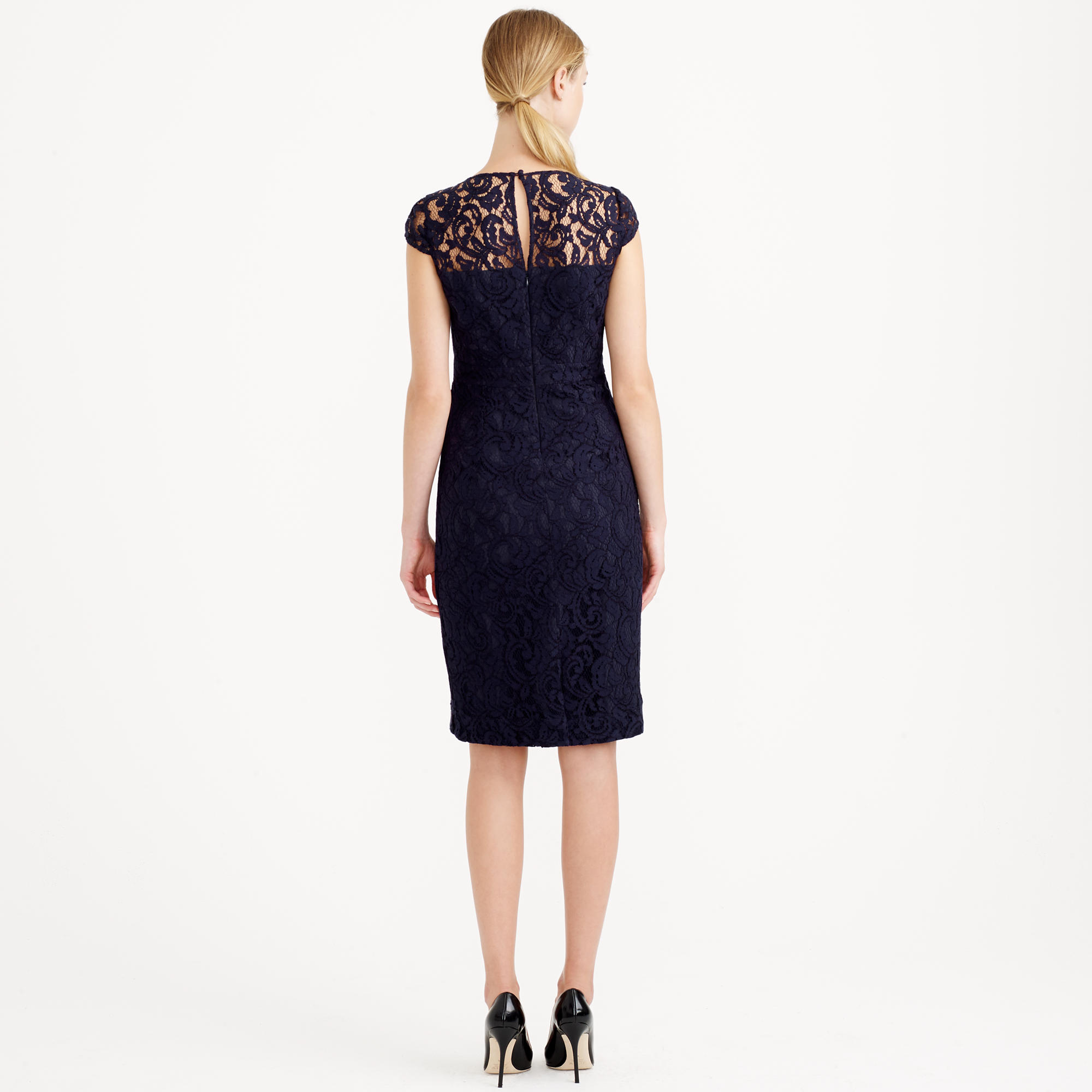J Crew Tinsley Dress In Leavers Lace In Blue Navy Lyst