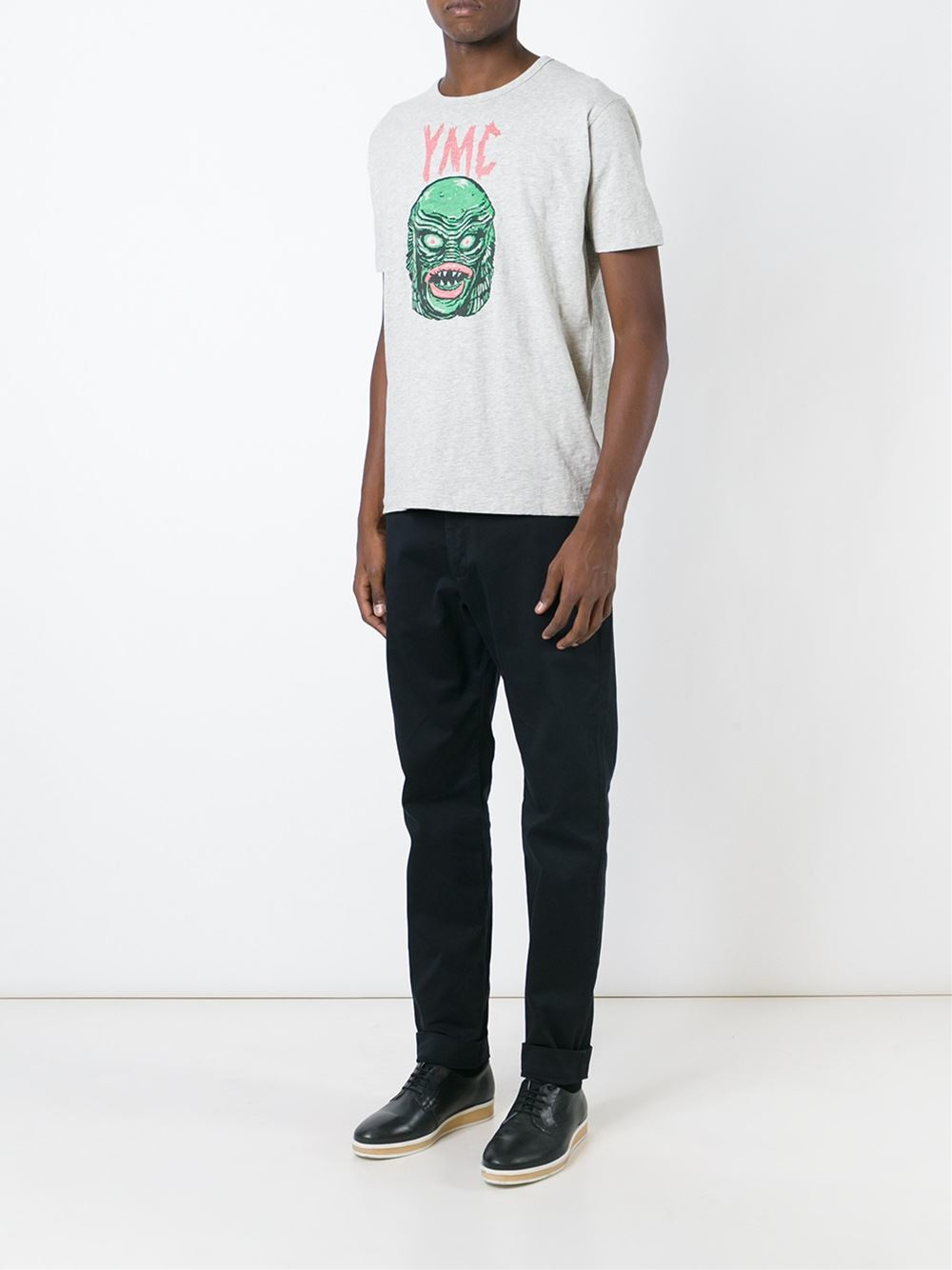 YMC Monster Print T-shirt in Grey (Gray) for Men - Lyst