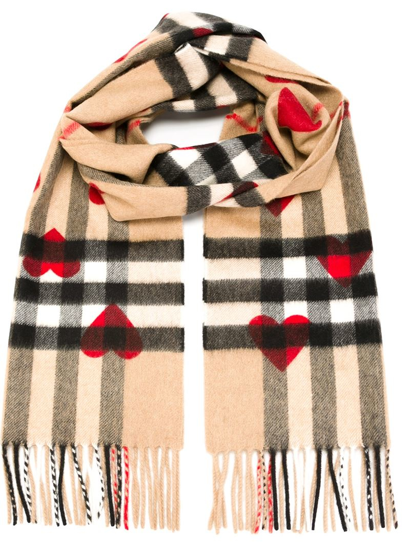 Burberry Heart Print Scarf in Natural Lyst