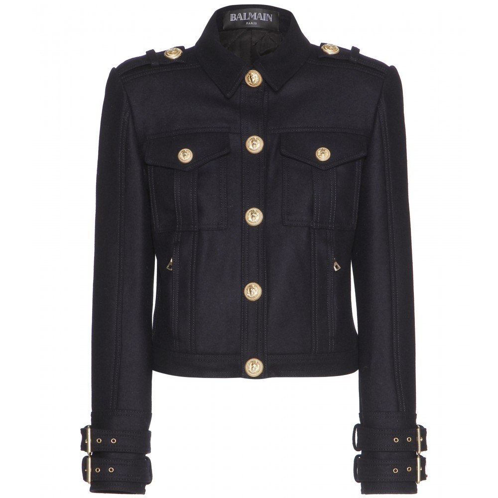Balmain Wool-Blend Jacket in Black - Lyst