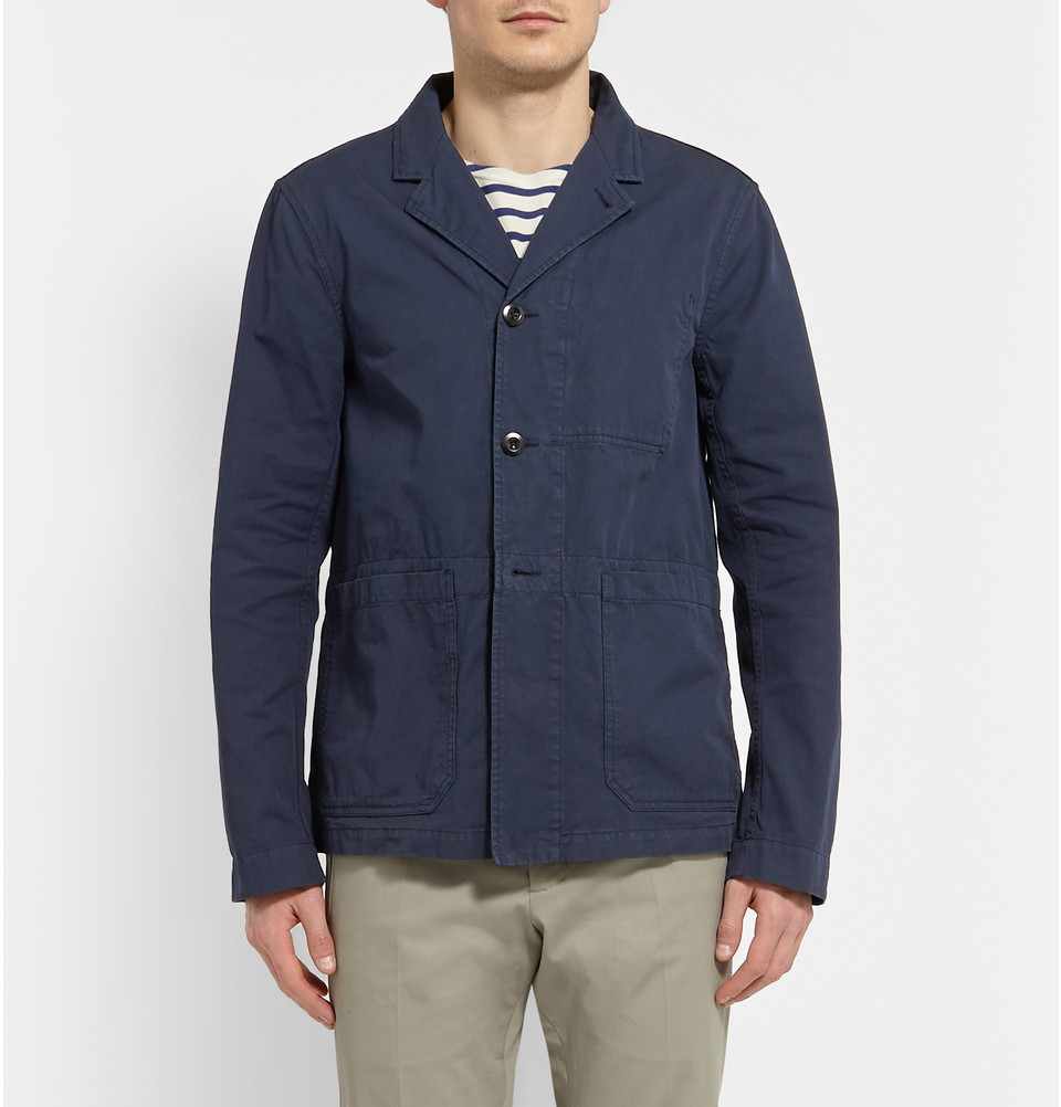 Margaret Howell Mhl Washed Cotton-Twill Jacket in Blue for Men - Lyst