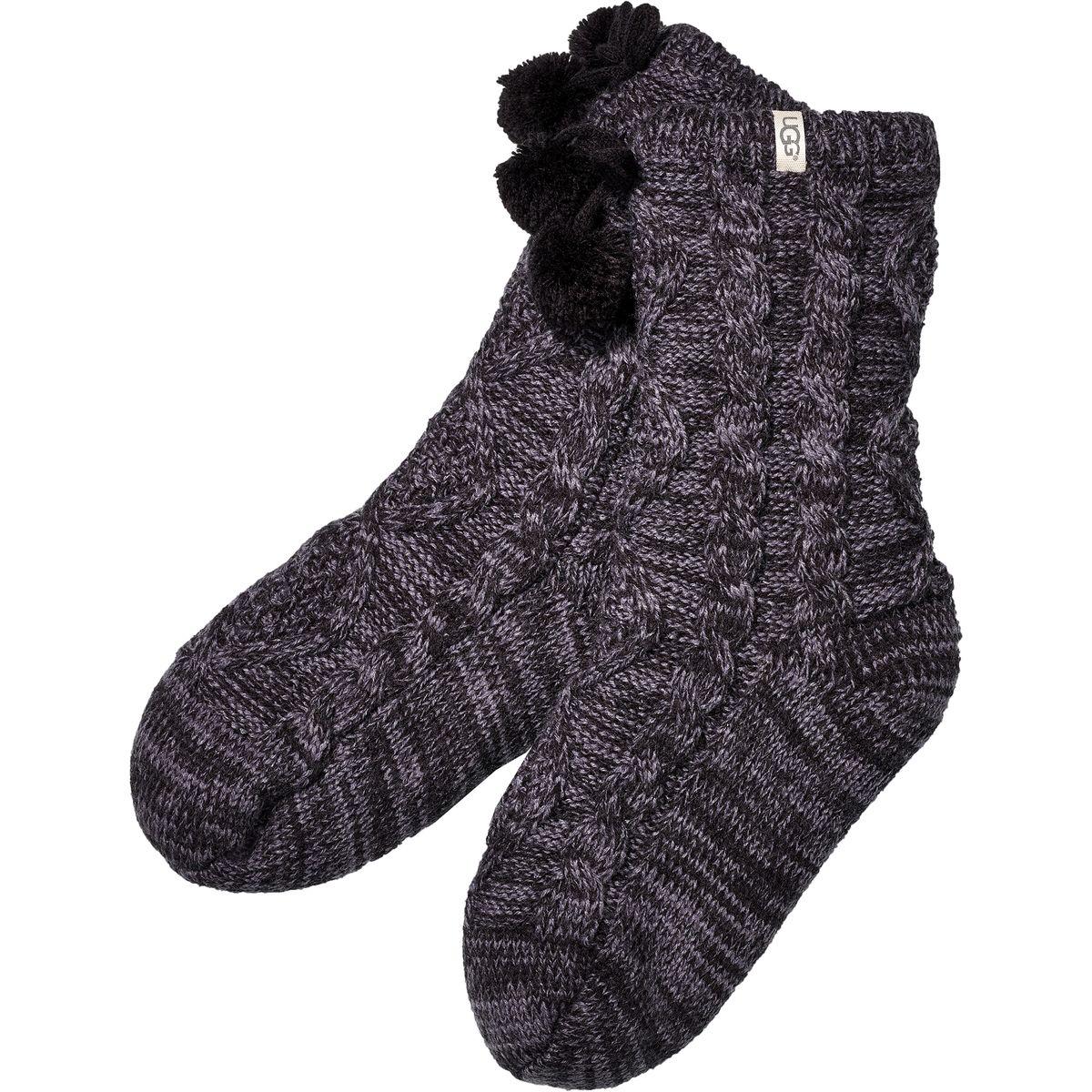 UGG Pom Pom Fleece Lined Crew Sock - Lyst