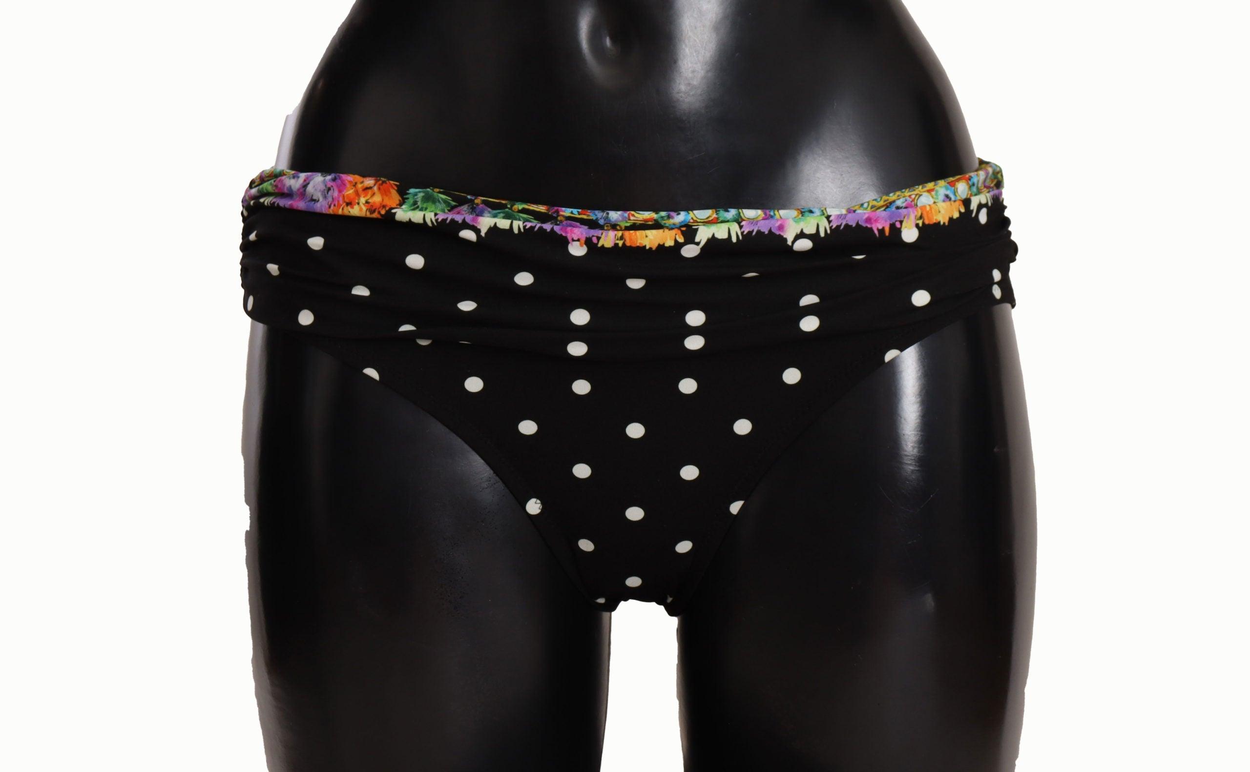 Dolce And Gabbana Bikini Bottom Black Polka Dot Swimwear Lyst