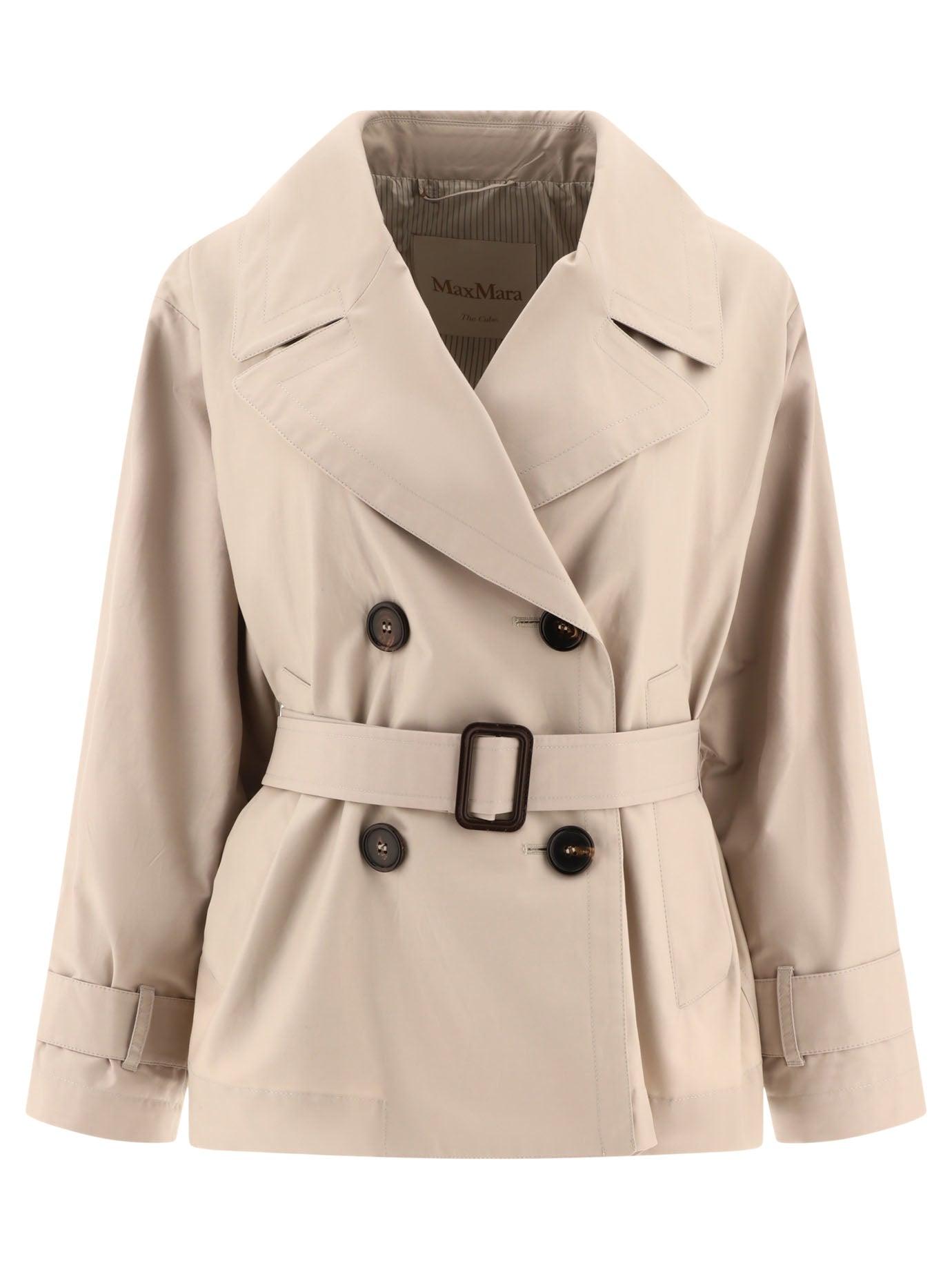 Max Mara Double-Breasted Trench Coat in Natural | Lyst