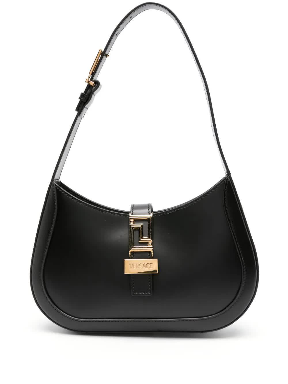 Versace Small Greek Hobo Bag Goddess in Black for Men | Lyst