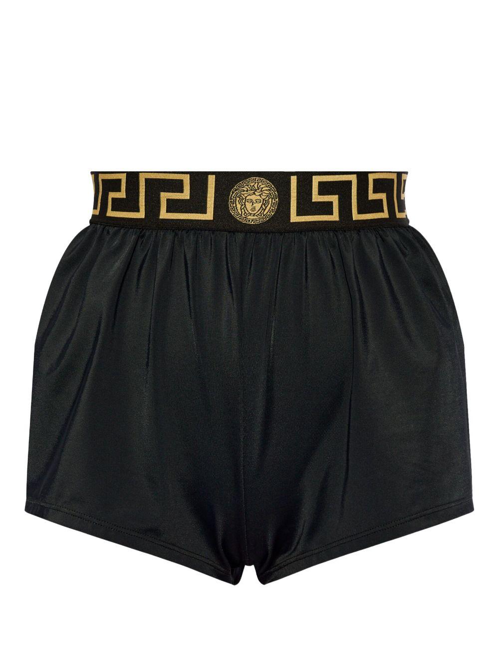 Versace Short Shorts With Greca Border in Black for Men | Lyst