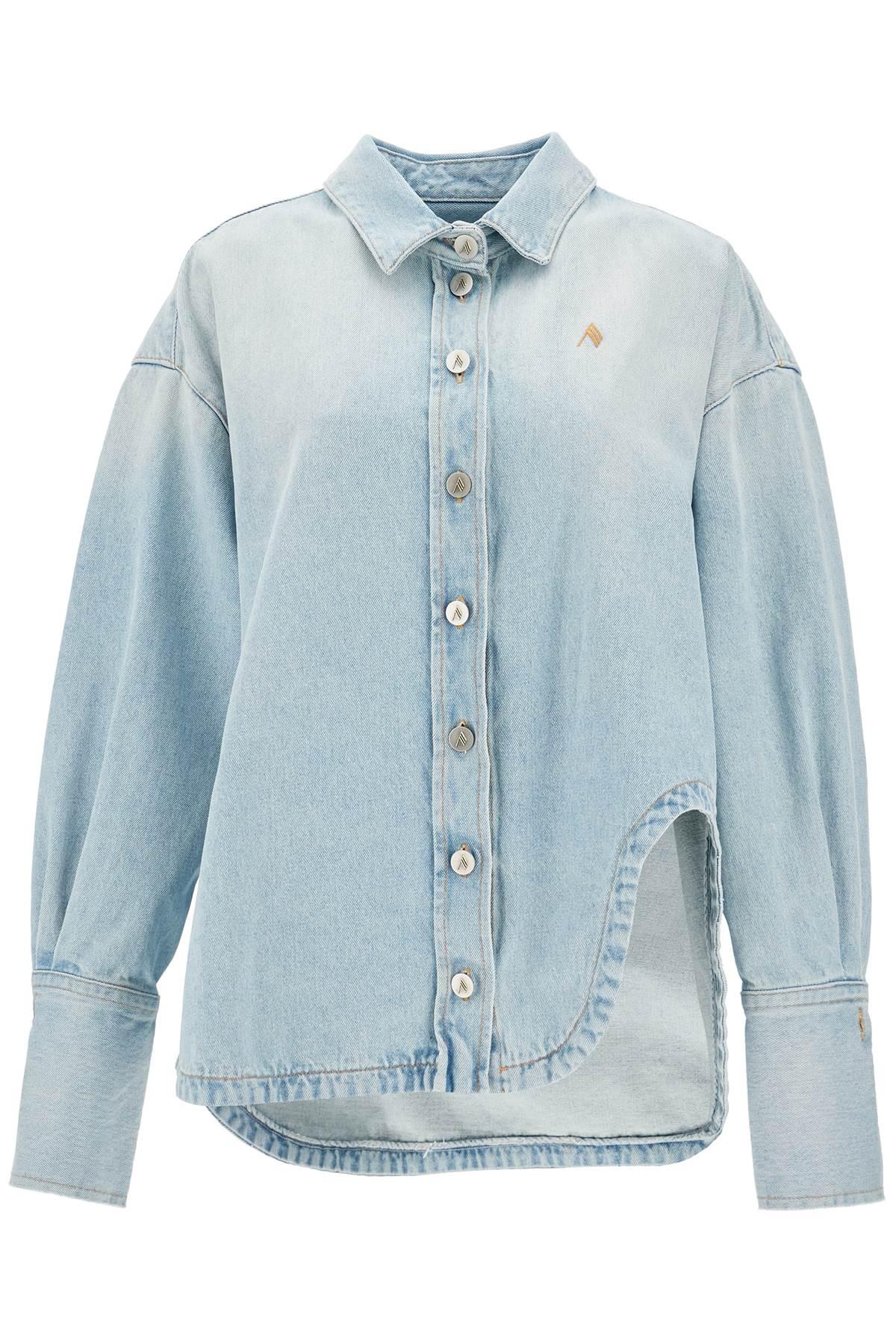 The Attico Denim Overshirt With Slit Detail in Blue | Lyst