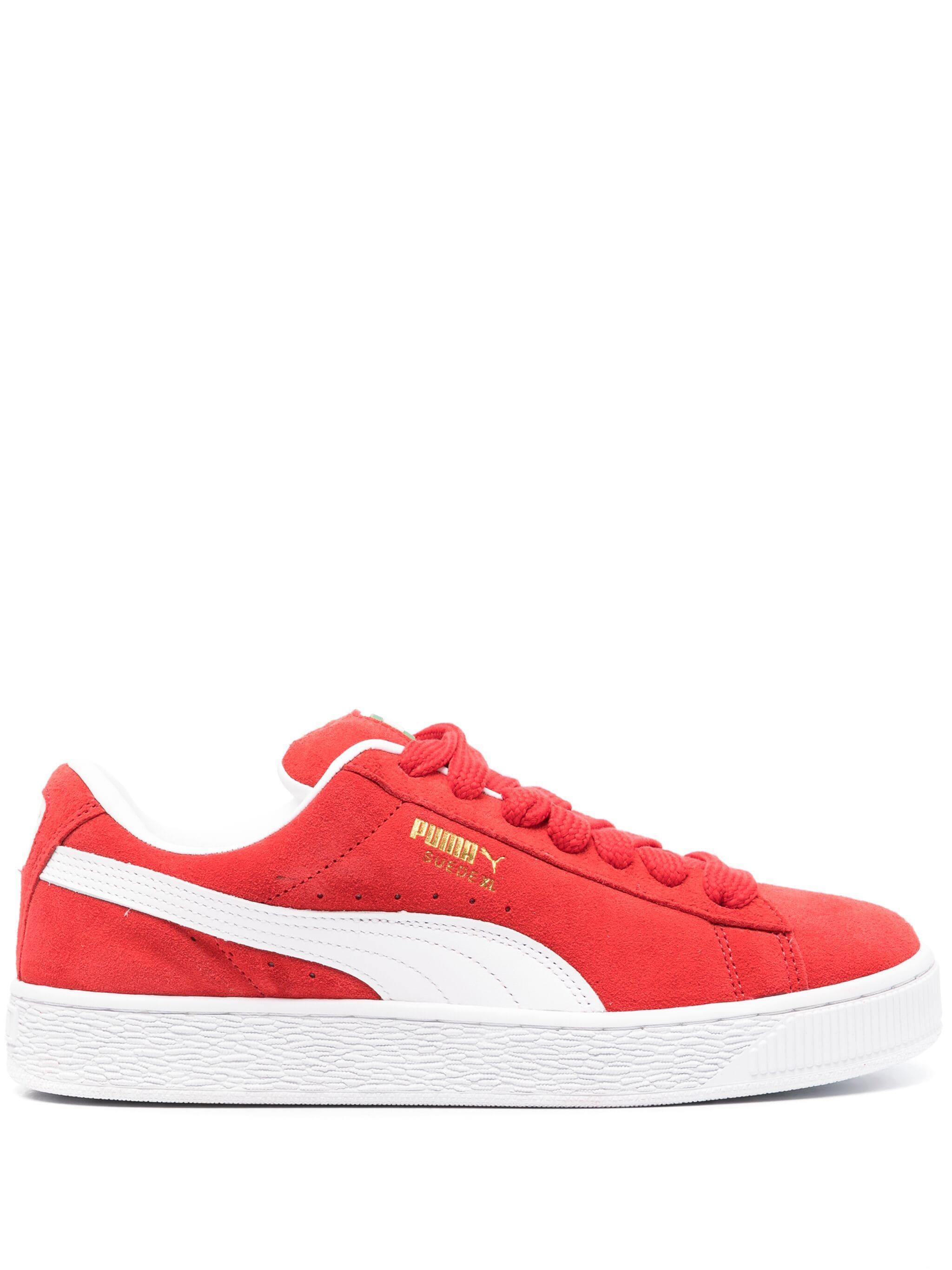 PUMA Suede Xl Logo-print Sneakers in Red | Lyst