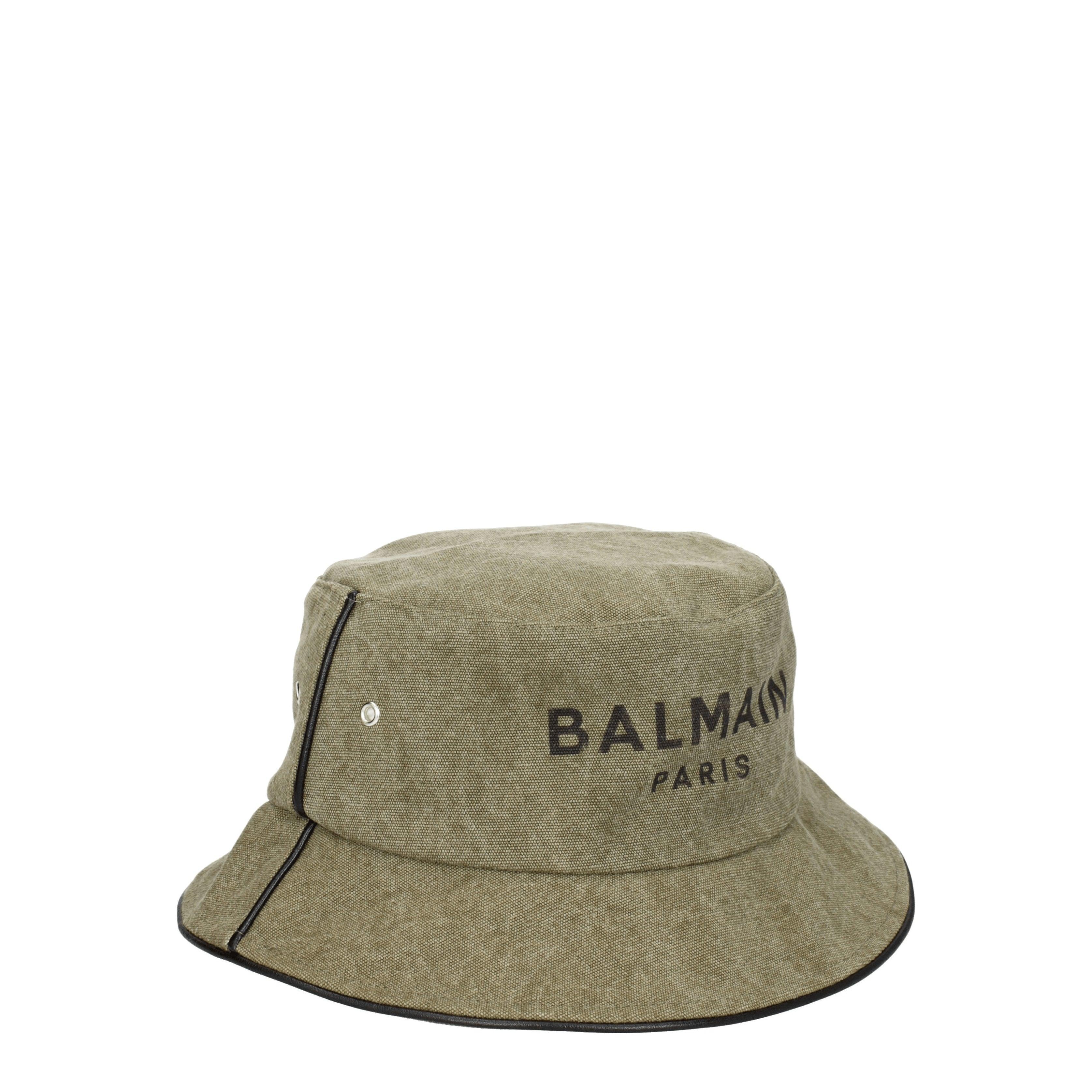 Balmain Hats Cotton/Khaki in Green for Men | Lyst UK