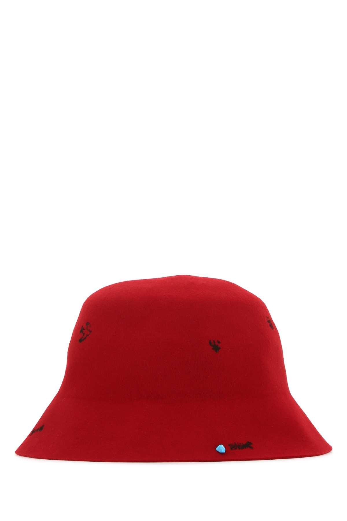 SUPERDUPER Felt Freya Bucket Hat in Red for Men | Lyst UK