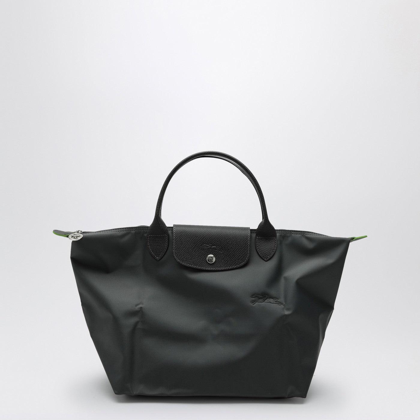 Longchamp Graphite-Coloured M Le Pliage Bag in Black | Lyst UK
