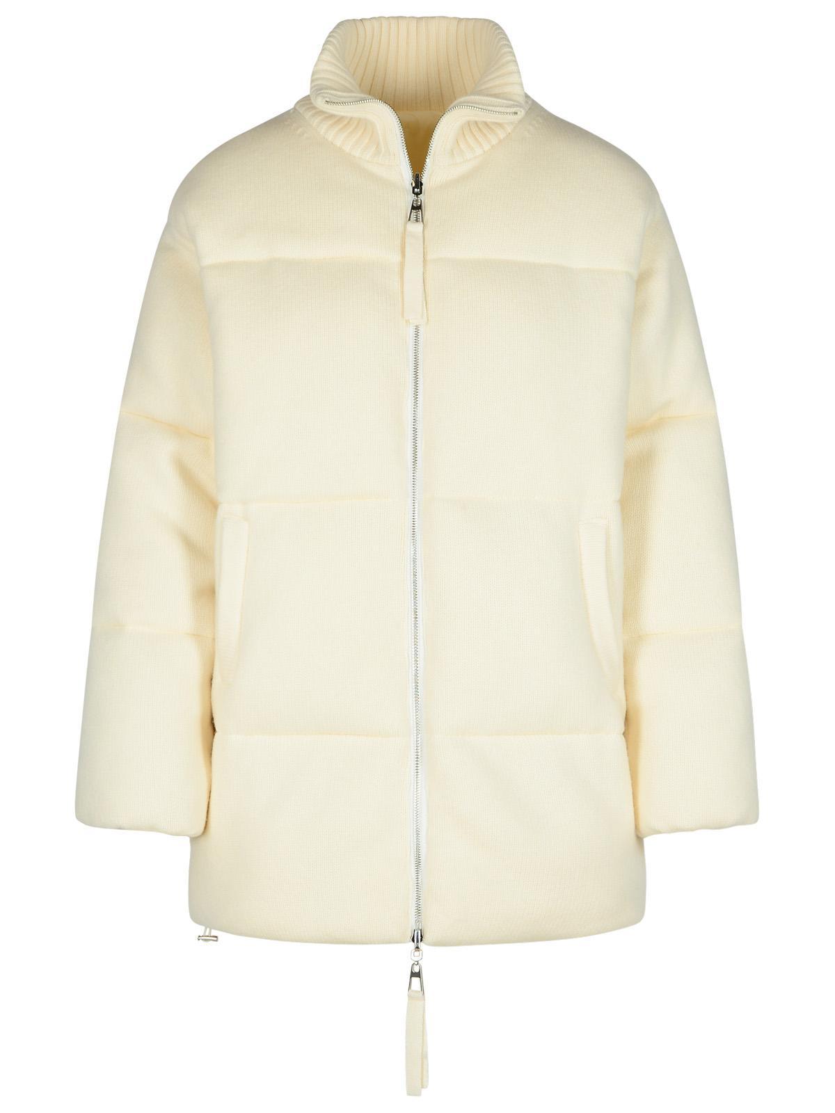 P.A.R.O.S.H. 'Last' Cream Wool Blend Down Jacket in White | Lyst