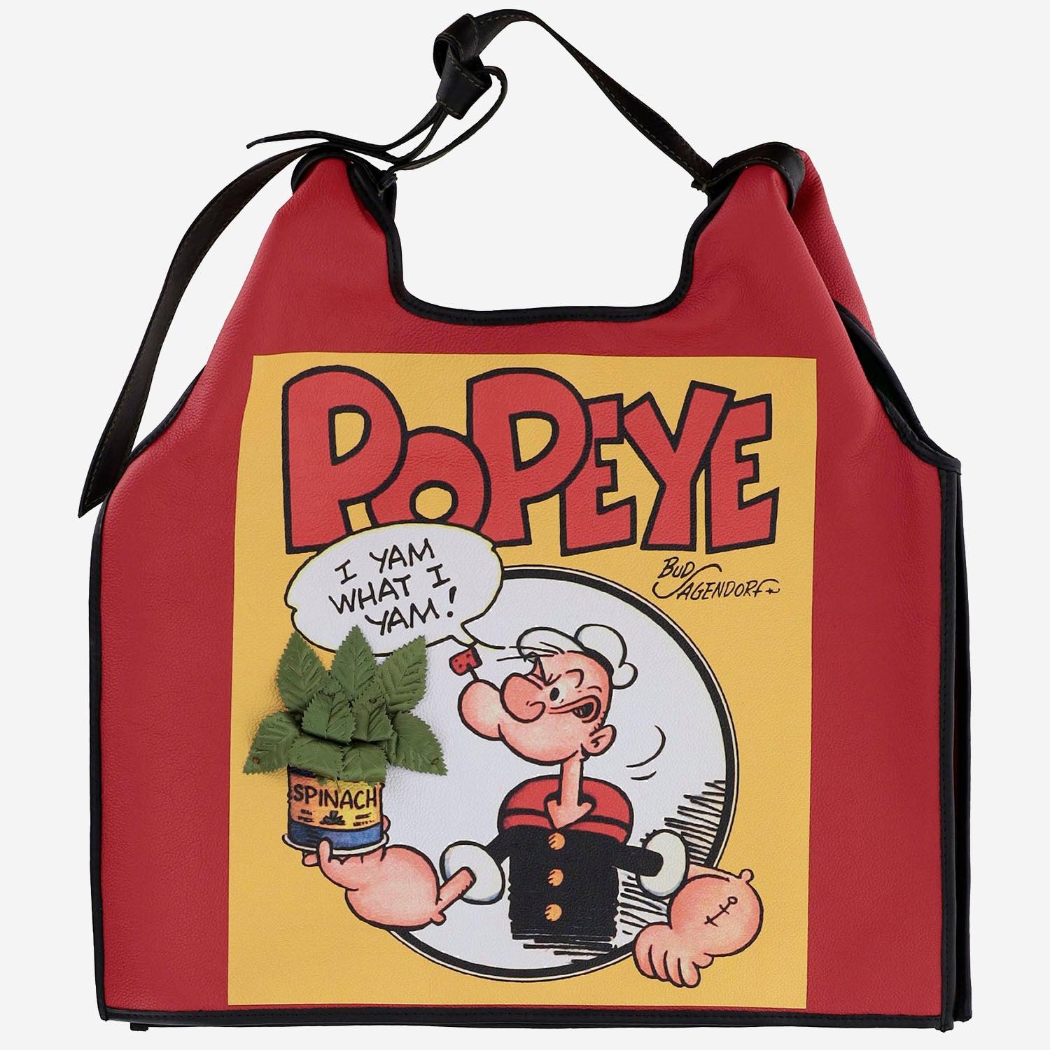 Anita Bilardi Leather And Wool Shoulder Bag With Popeye Pattern in Red ...