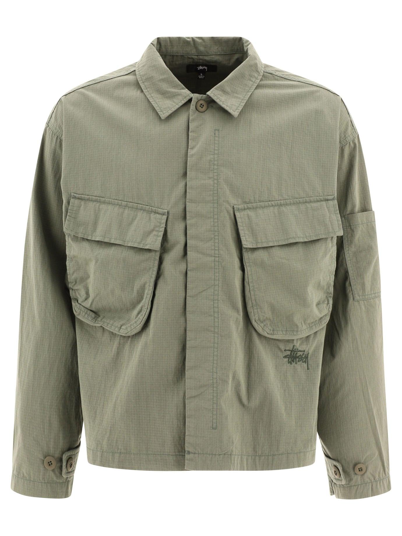 Stussy "Military" Overshirt Jacket in Green for Men | Lyst