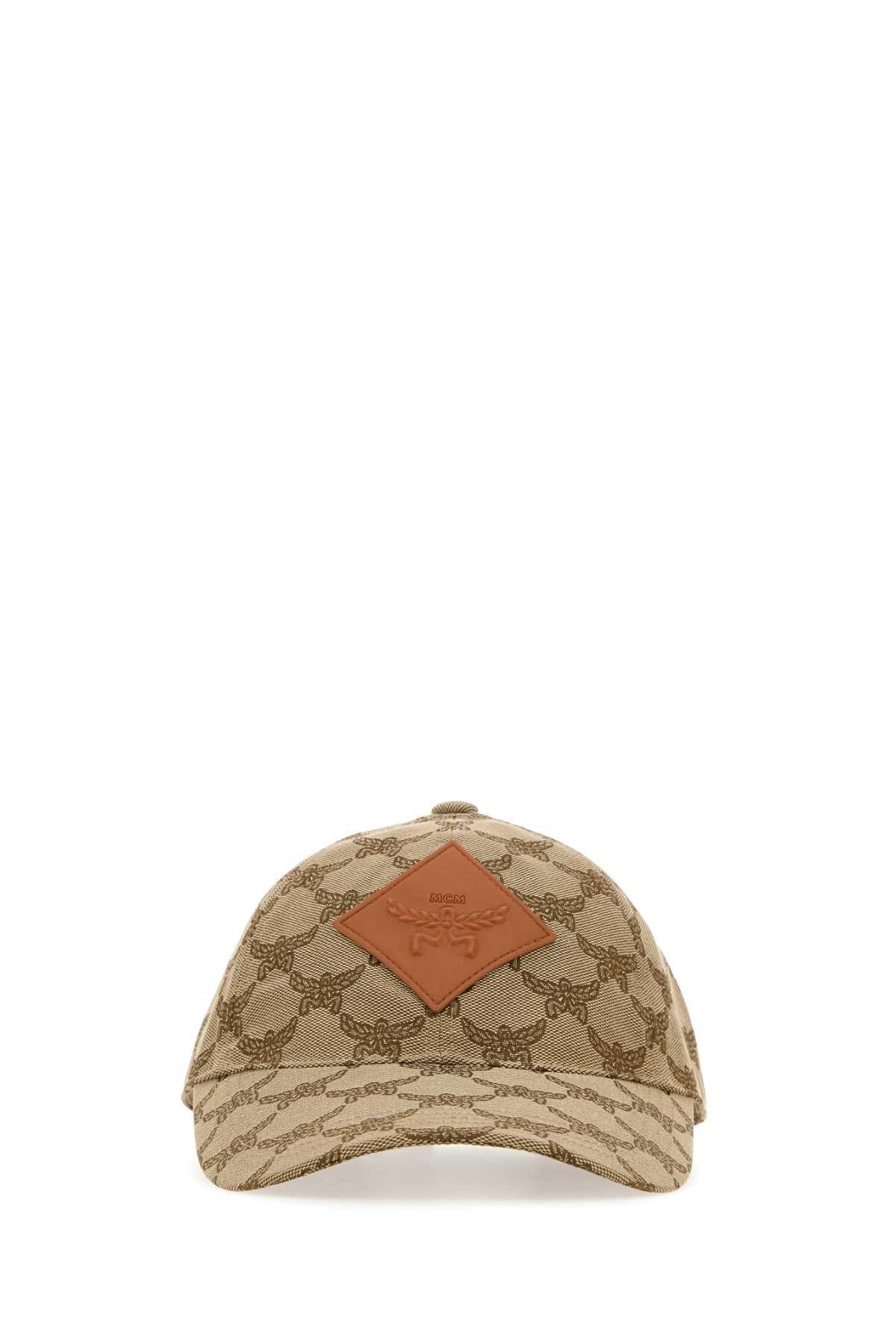 MCM Embroidered Polyester Blend Baseball Cap in Natural | Lyst UK