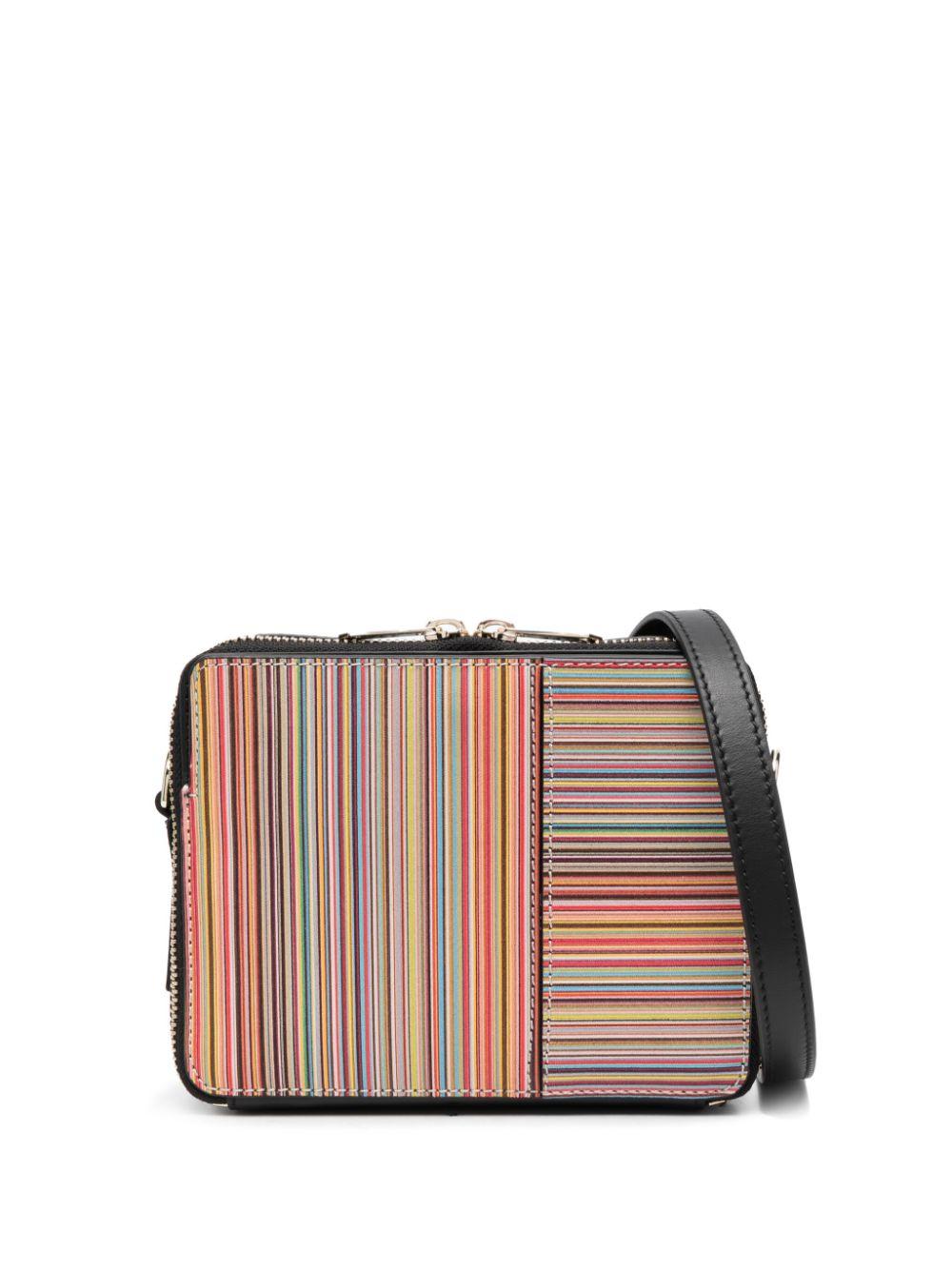 Paul Smith Signature Stripe Leather Camera Bag in White for Men | Lyst
