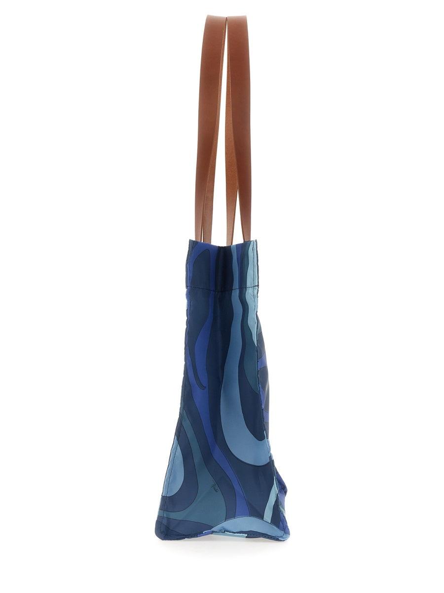 Emilio Pucci Patterned Tote Bag in Blue | Lyst UK