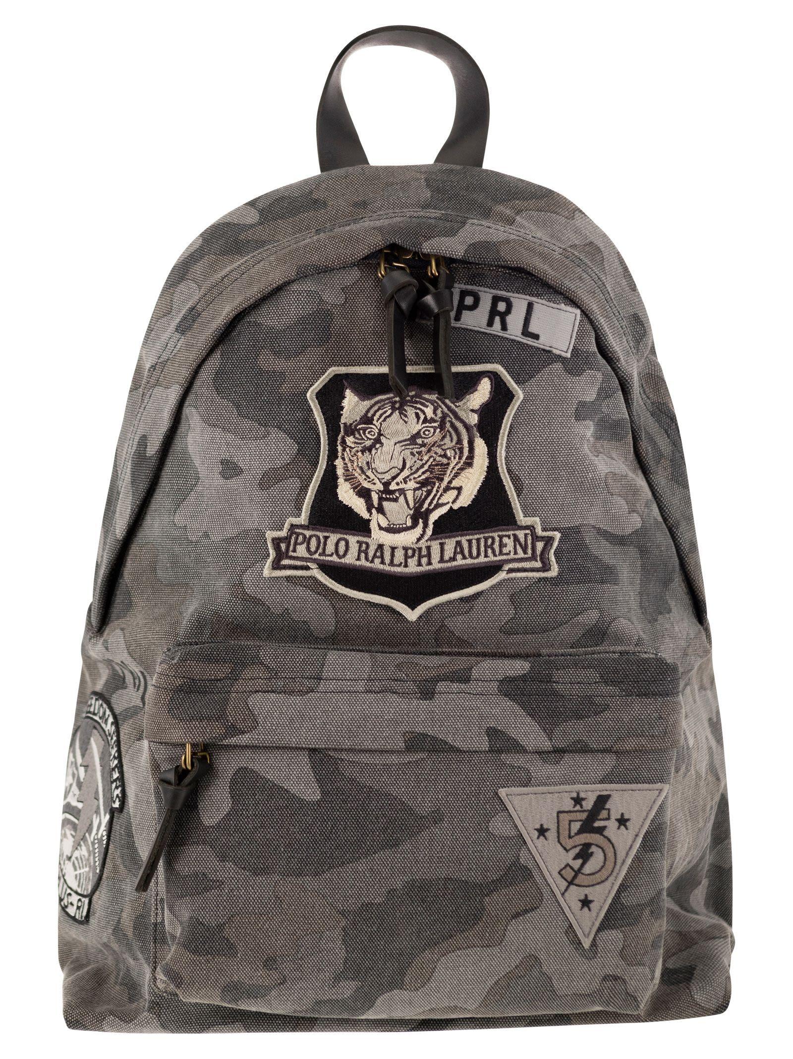 Polo Ralph Lauren Camouflage Canvas Backpack With Tiger in Gray for Men ...