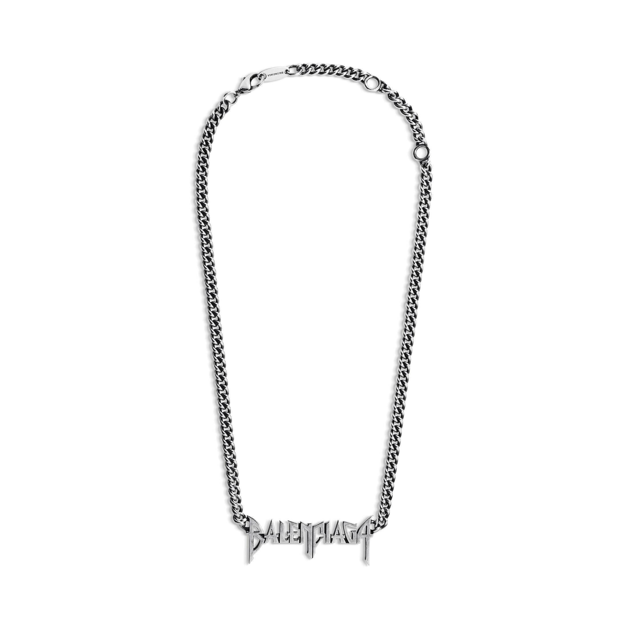 Balenciaga Typo Metal Necklace in Metallic | Lyst